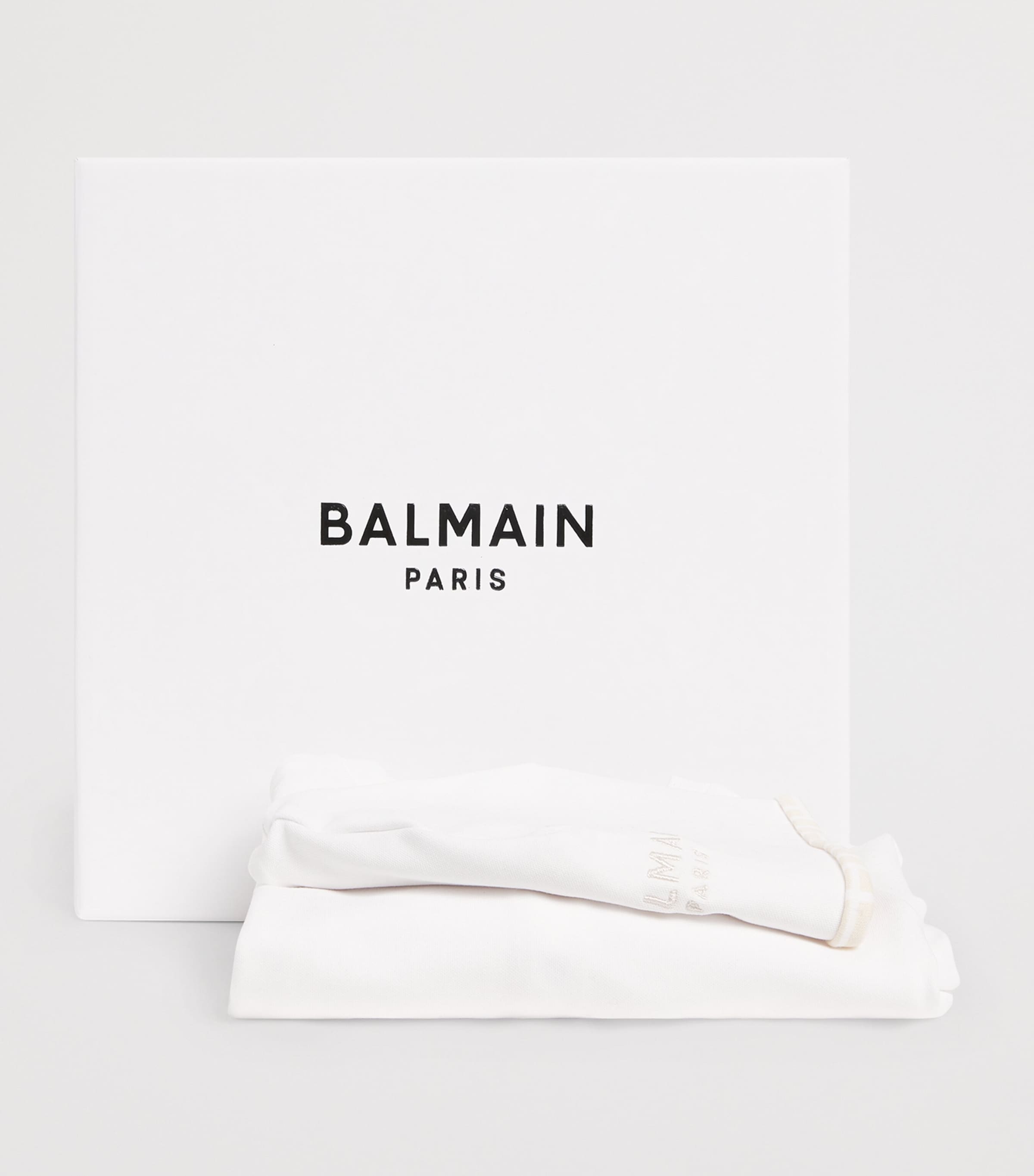 Balmain Kids White Cotton Logo All-In-One and Hat Set (3-12 Months ...