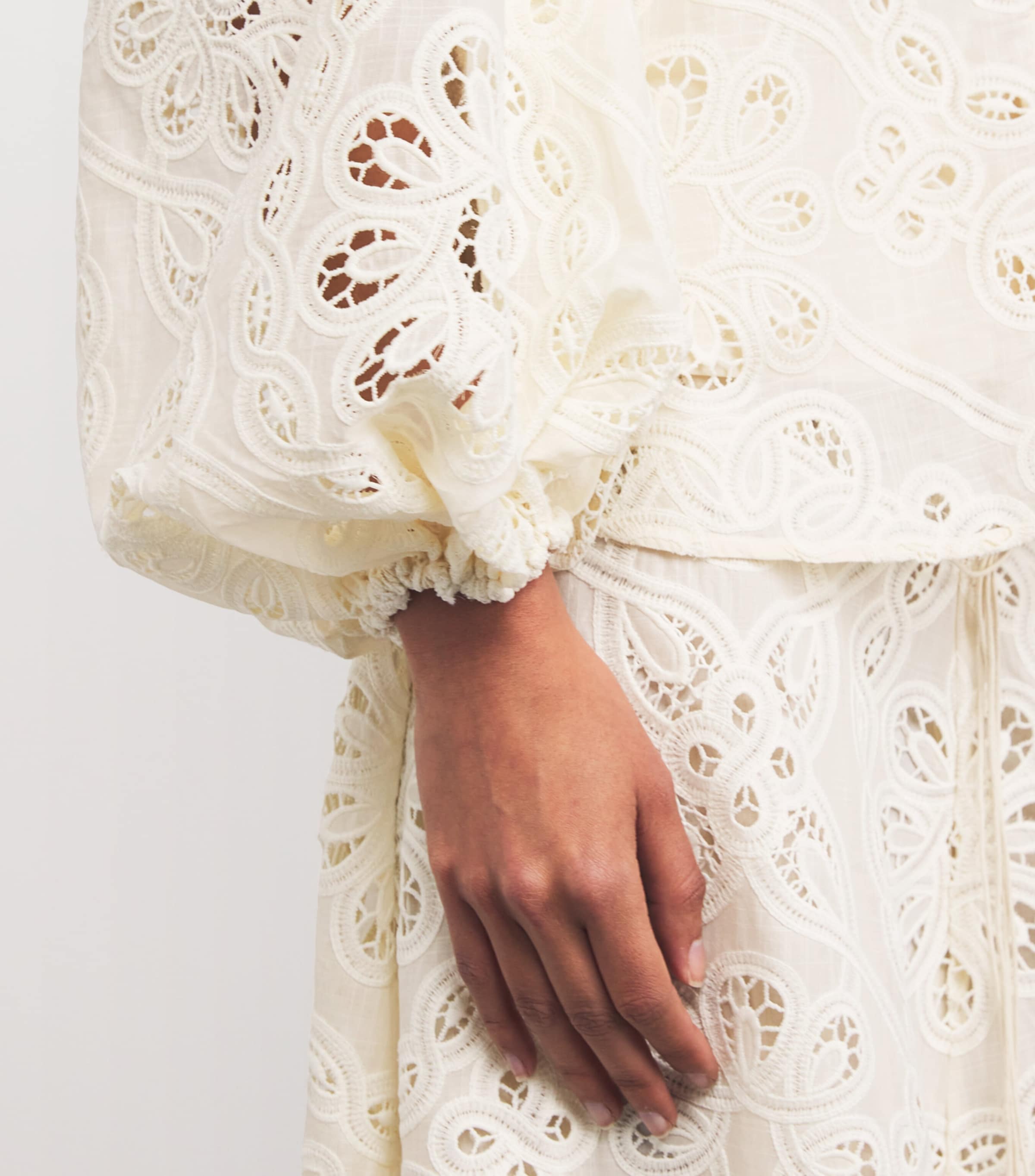 Zimmermann Ivory Cotton Rhiannon Embroidered Blouse | Harrods US