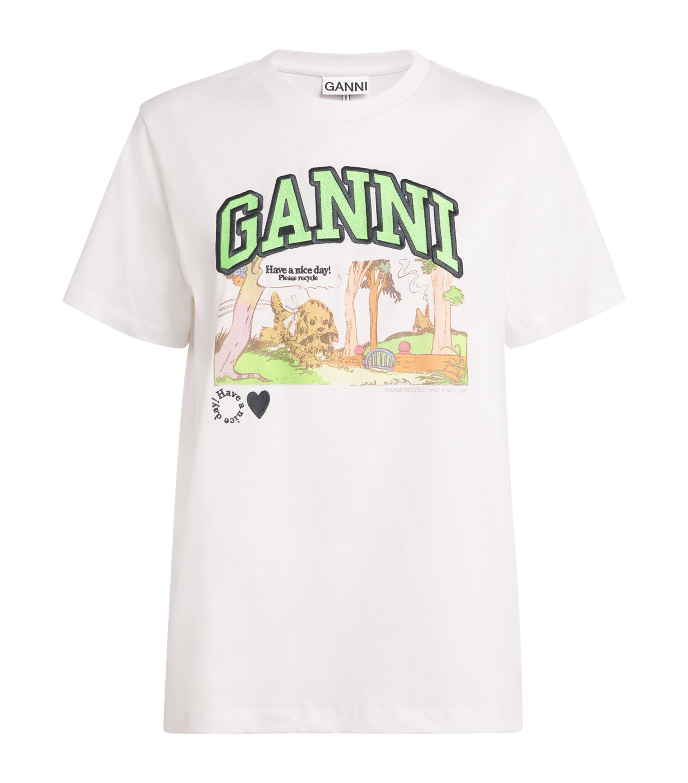 GANNI Organic Cotton Poppy T-Shirt | Harrods UK