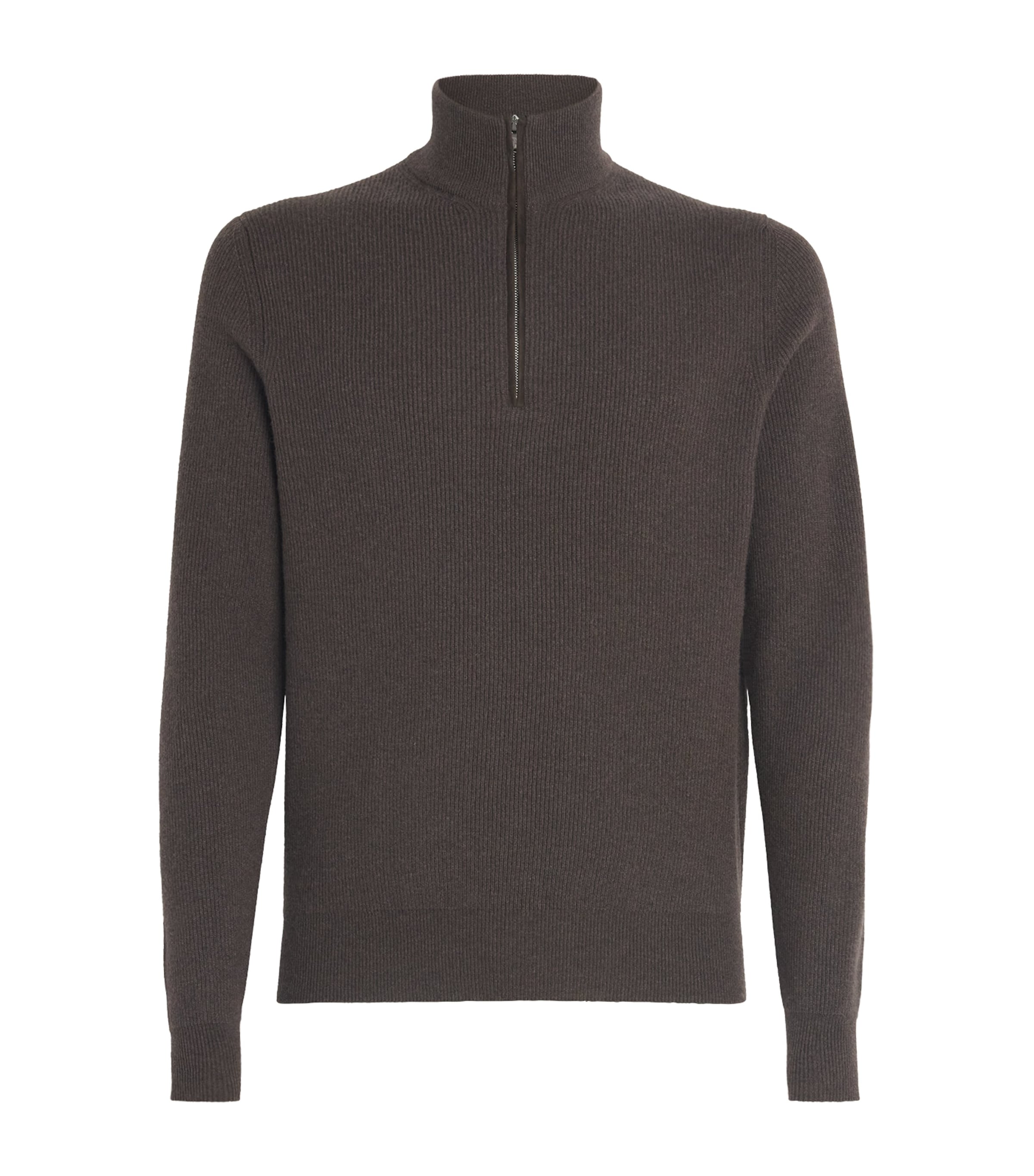 Fioroni Cashmere Brown Cashmere Quarter-Zip Sweater | Harrods UK