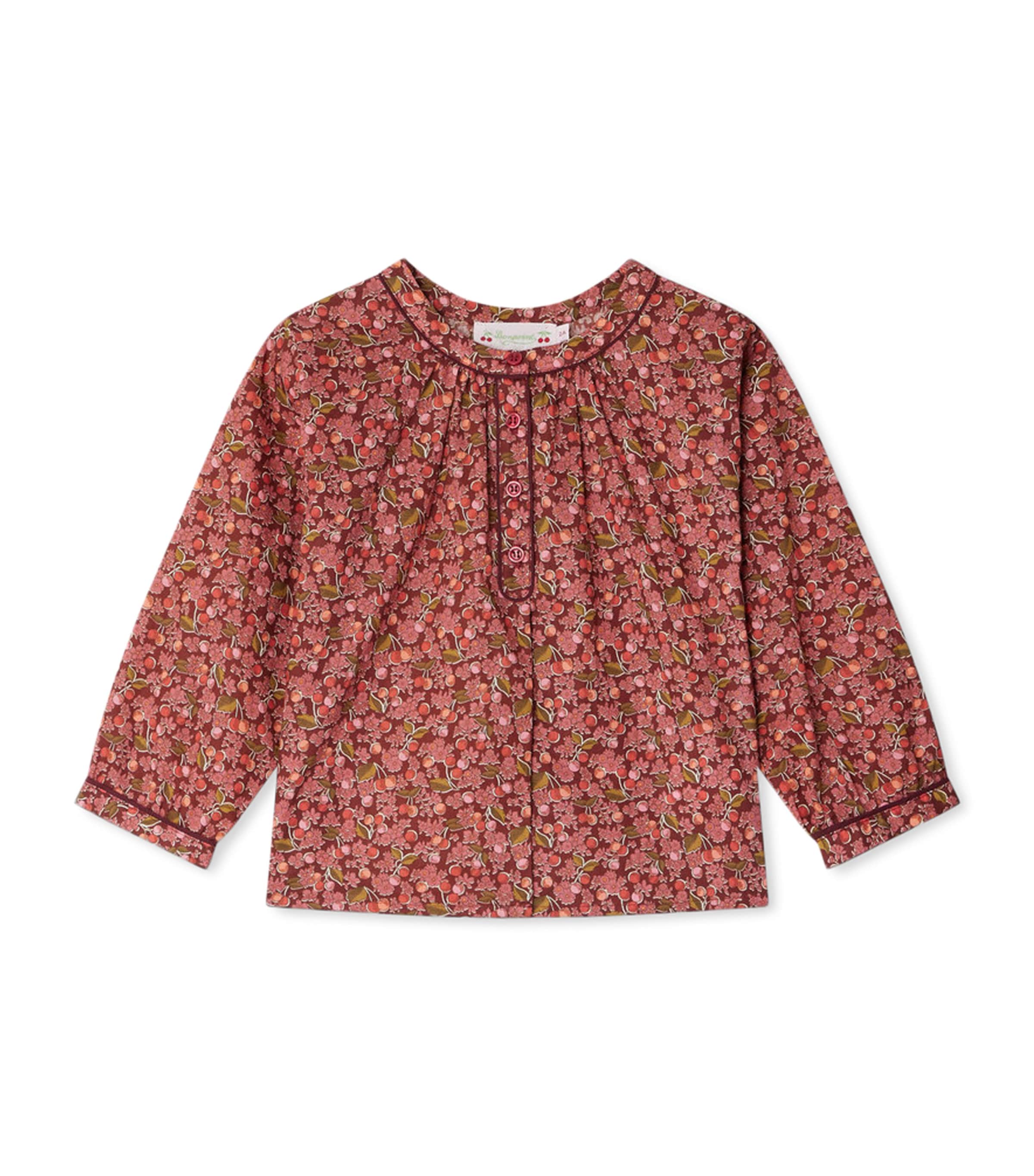 Bonpoint Red Organic Cotton Liberty Print Saxo Blouse (6-18 Months ...