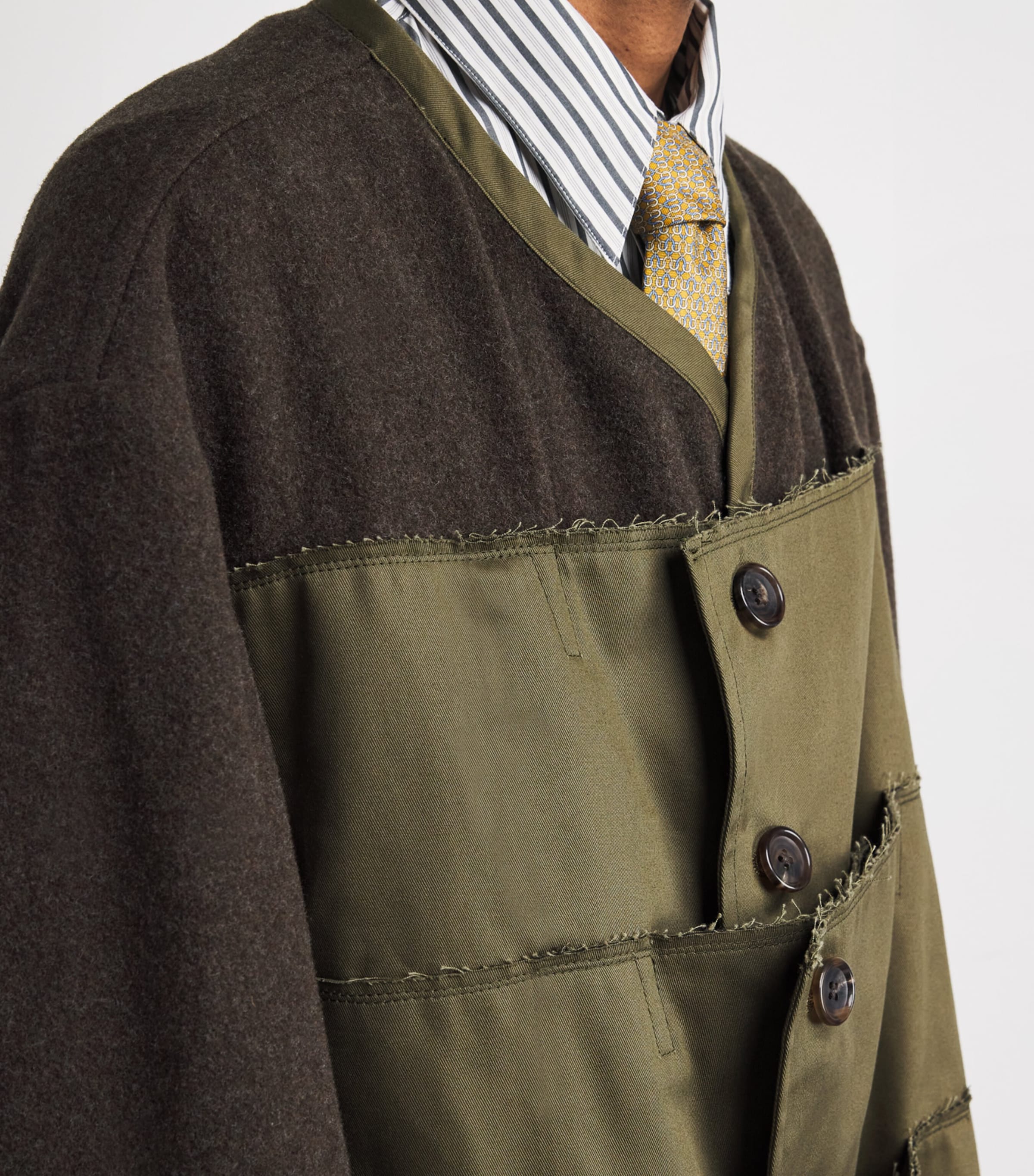 Comme Des Garçons Homme Plus Green Wool-Blend Layered Overcoat | Harrods AU