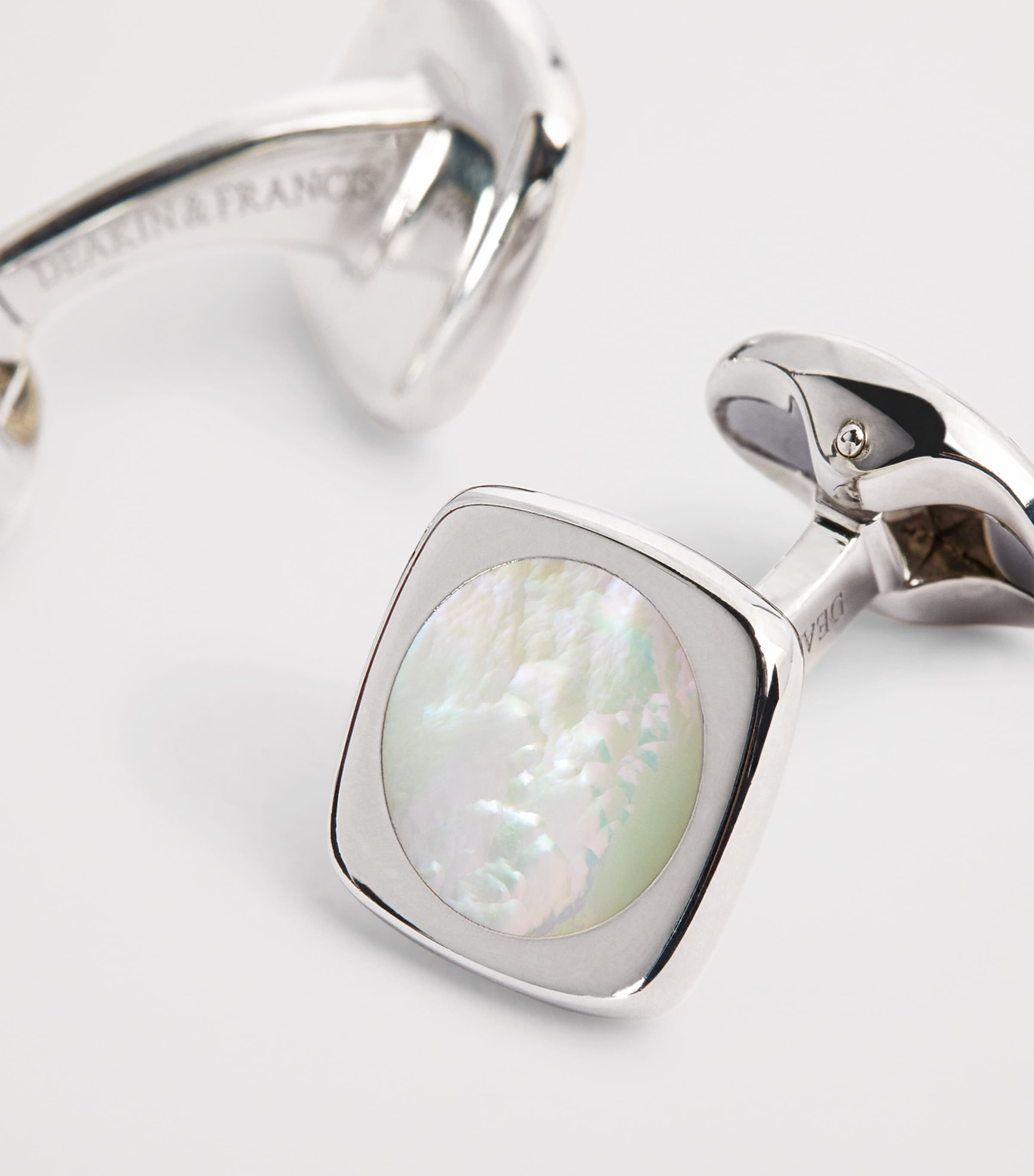 Deakin & Francis Sterling Silver and Mother-of-Pearl Cushion Cufflinks ...