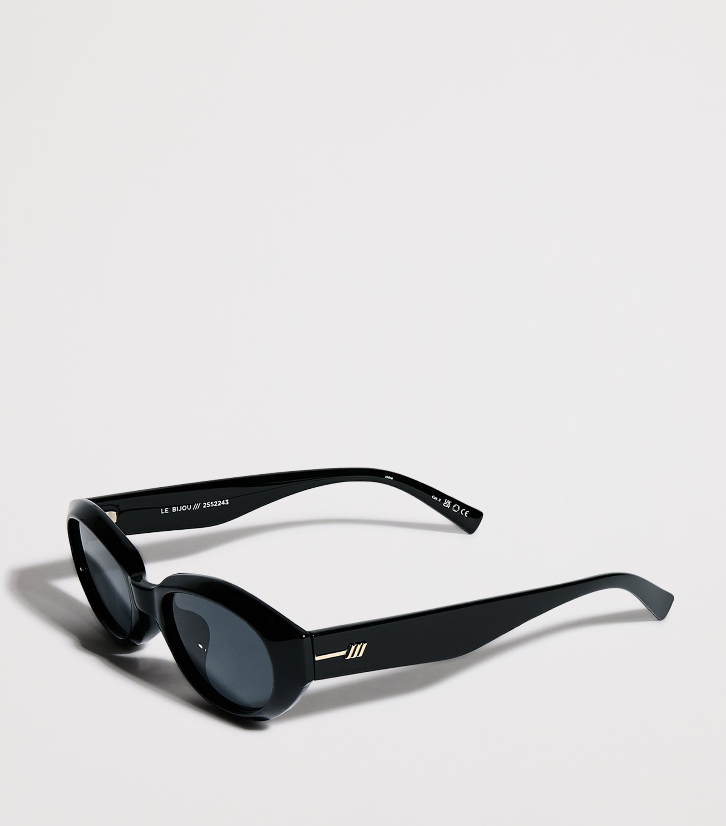 Le Specs Black Le Bijou Oval Sunglasses | Harrods US