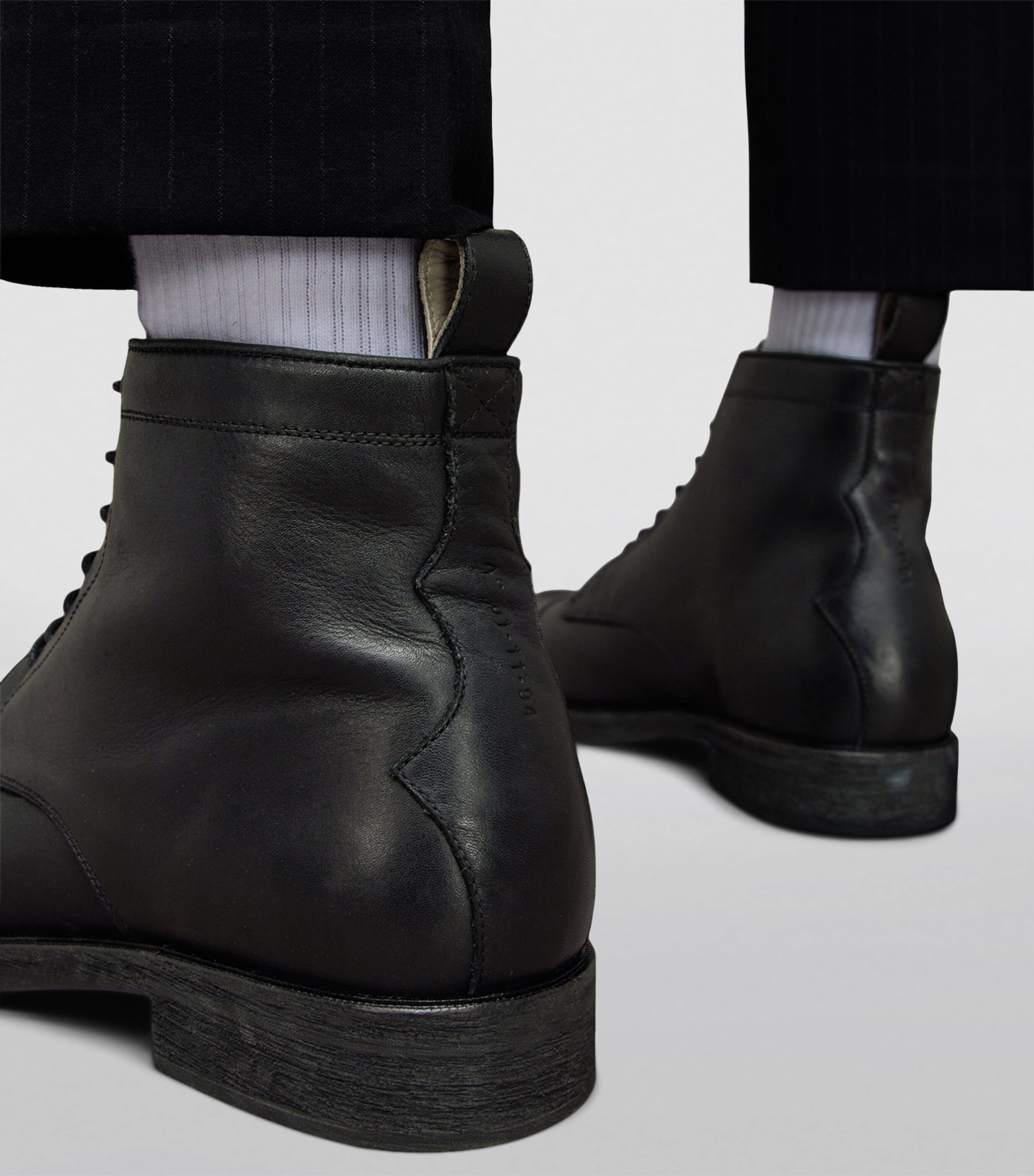 AllSaints Black Leather Drago Boots | Harrods UK