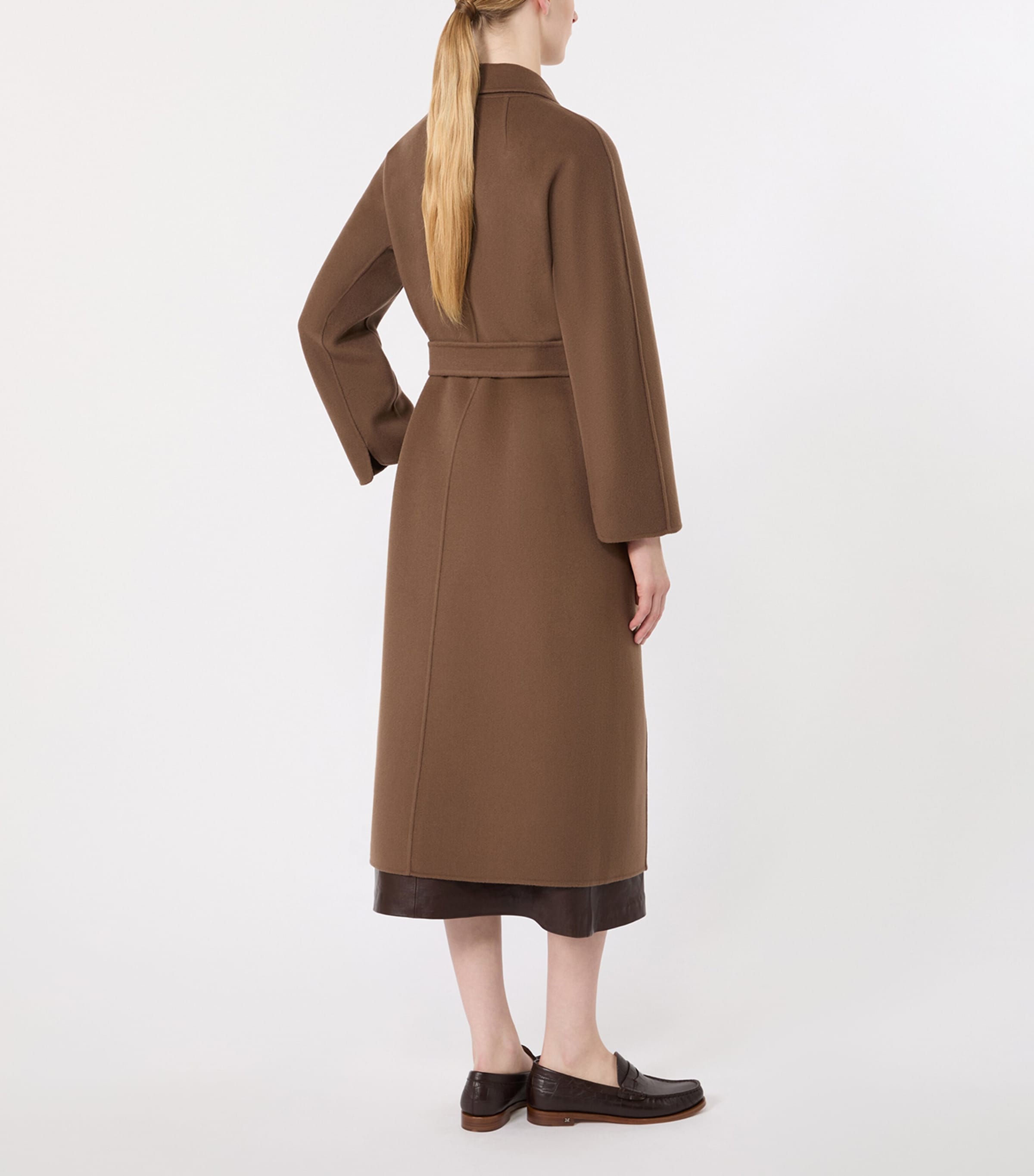 Max Mara Brown Virgin Wool Wrap Coat | Harrods ZA