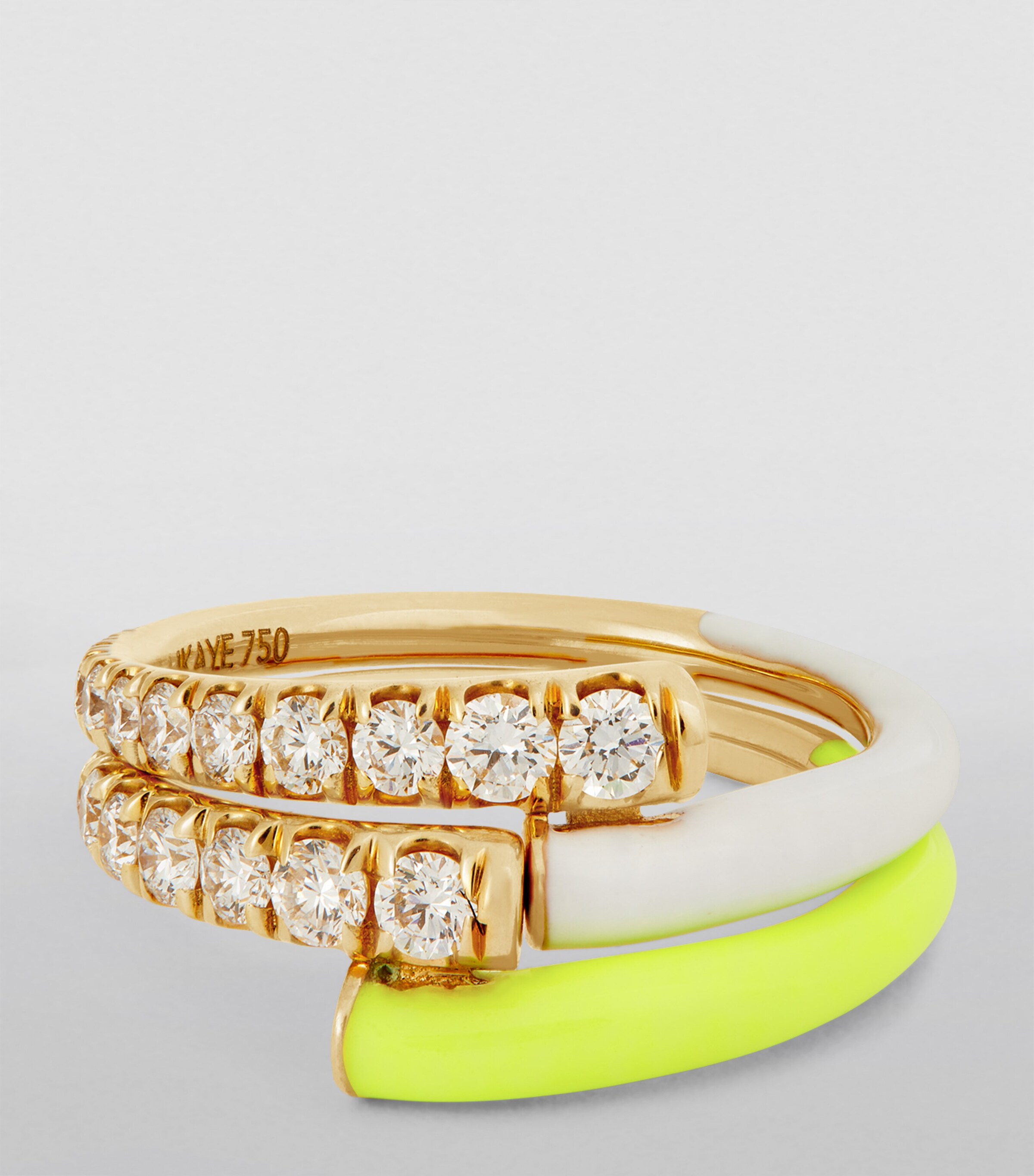 Melissa Kaye Yellow Gold, Diamond and Enamel Lola Pinky Ring | Harrods CA