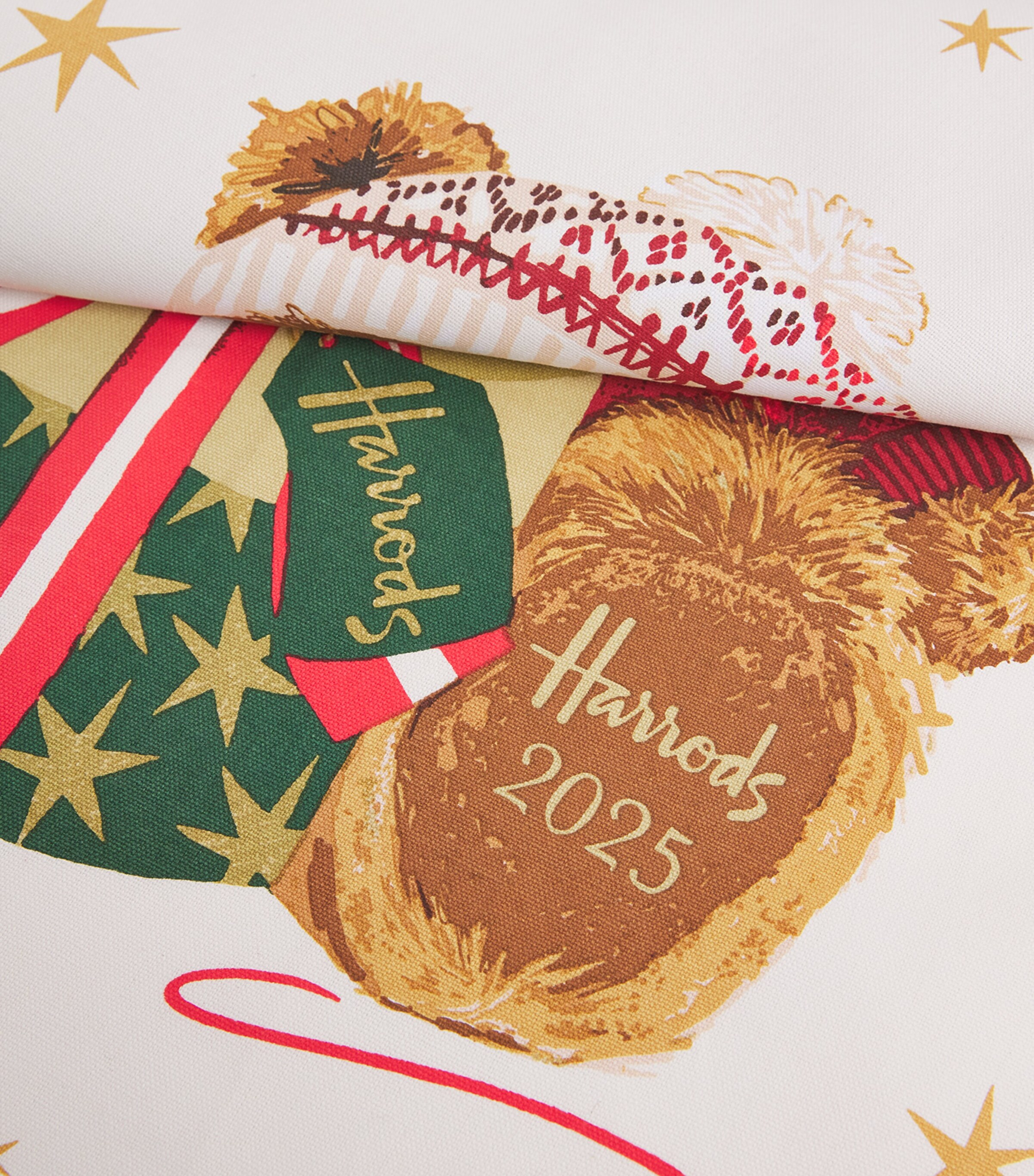Harrods Cotton Christmas Bear Tea Towel | Harrods UK