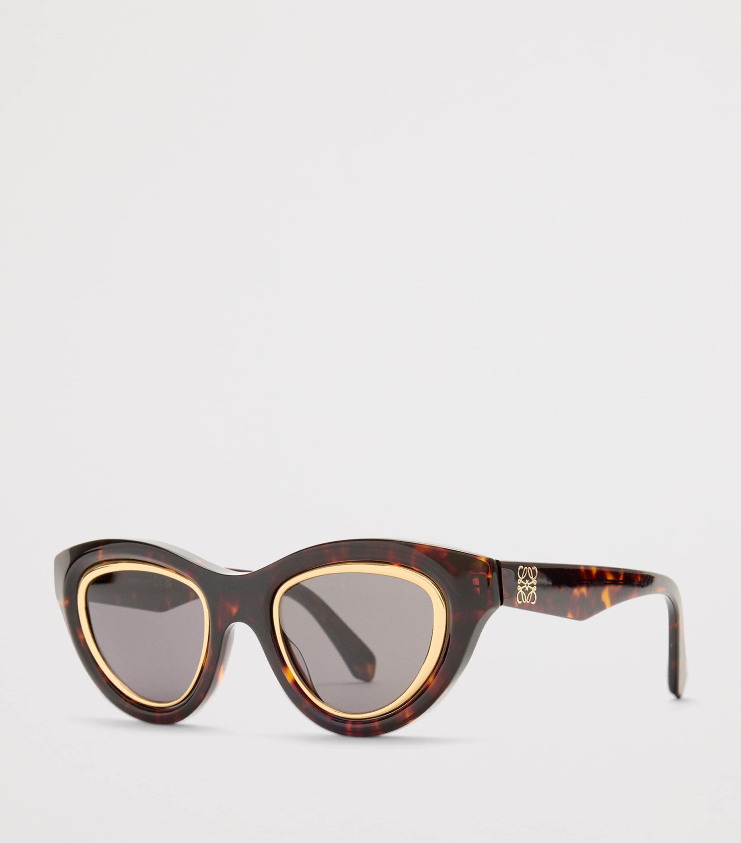 LOEWE Brown Acetate Mini Cat Eye Anagram Sunglasses | Harrods NZ