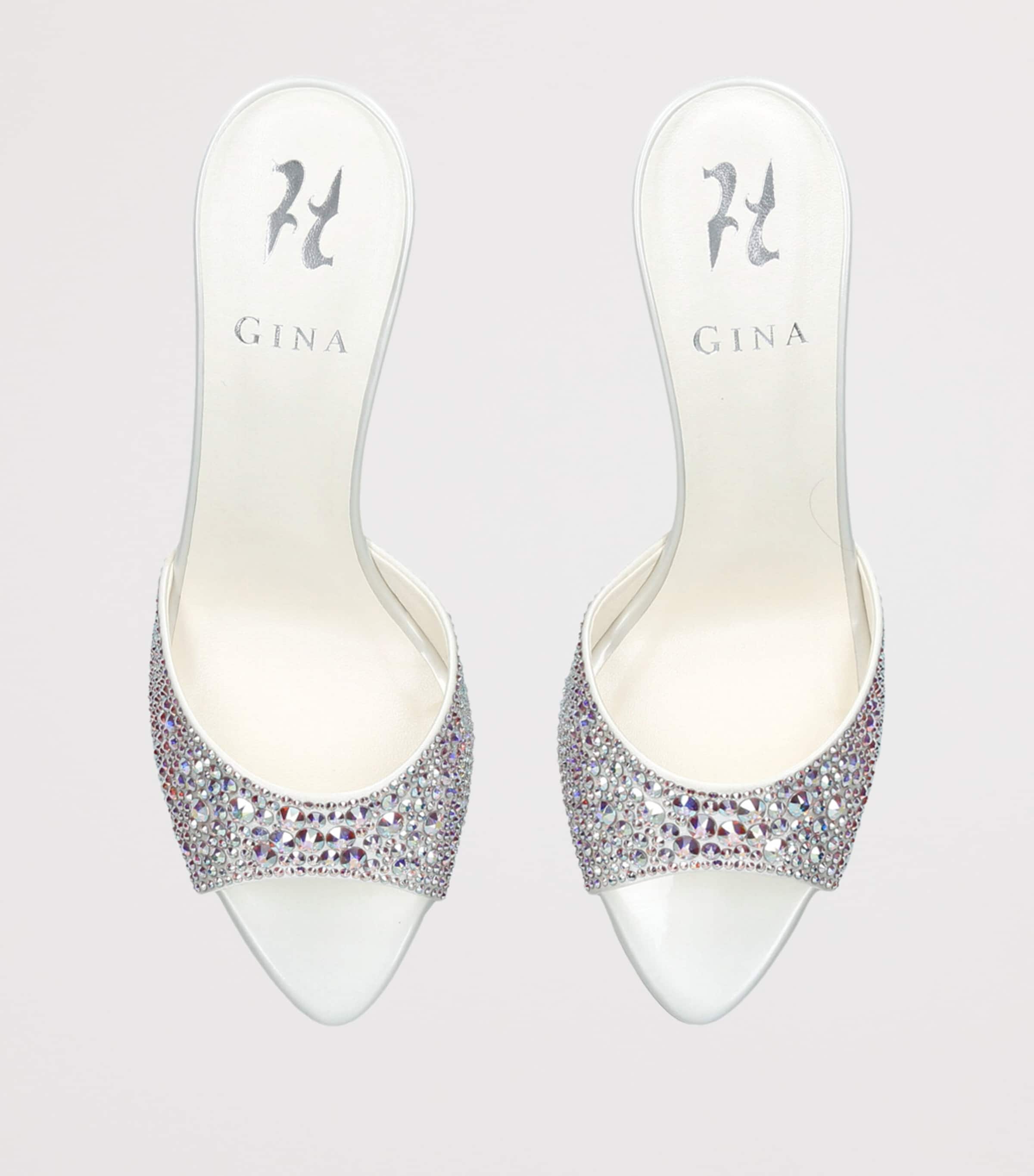 Gina White Crystal Comet Mules 50 | Harrods AE