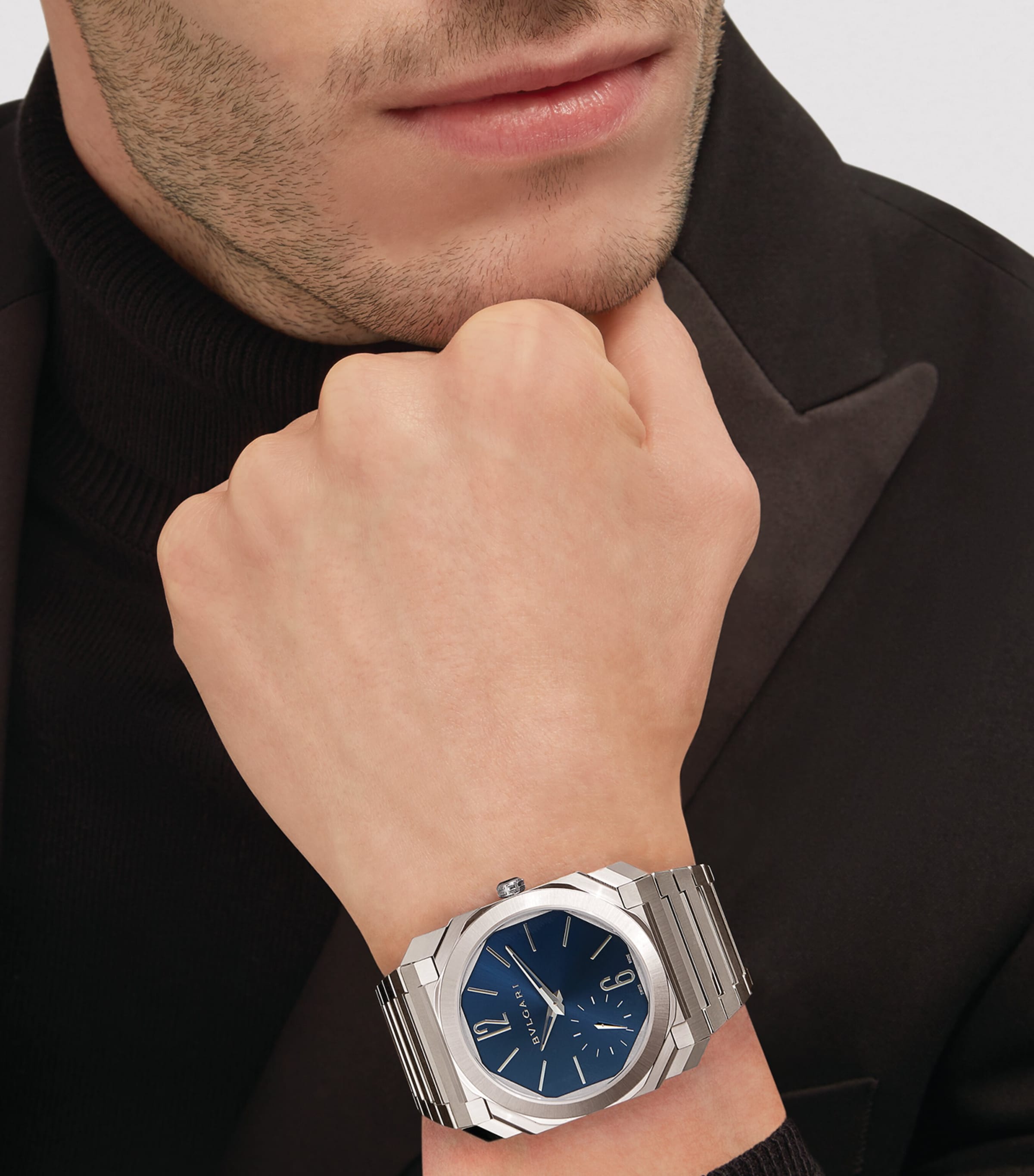 Bvlgari Blue Stainless Steel Octo Finissimo Automatic Watch 40mm ...