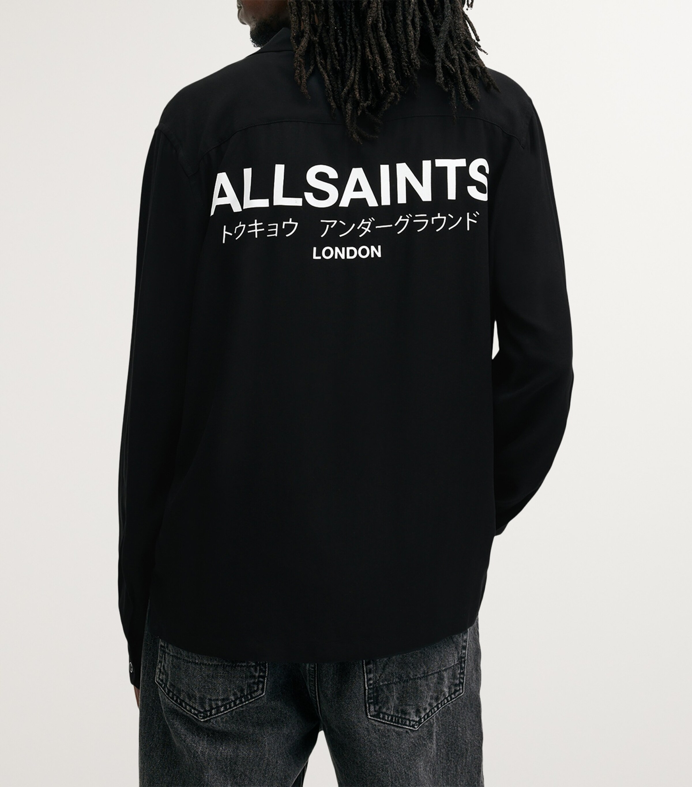 AllSaints Black Logo Underground Shirt | Harrods UK