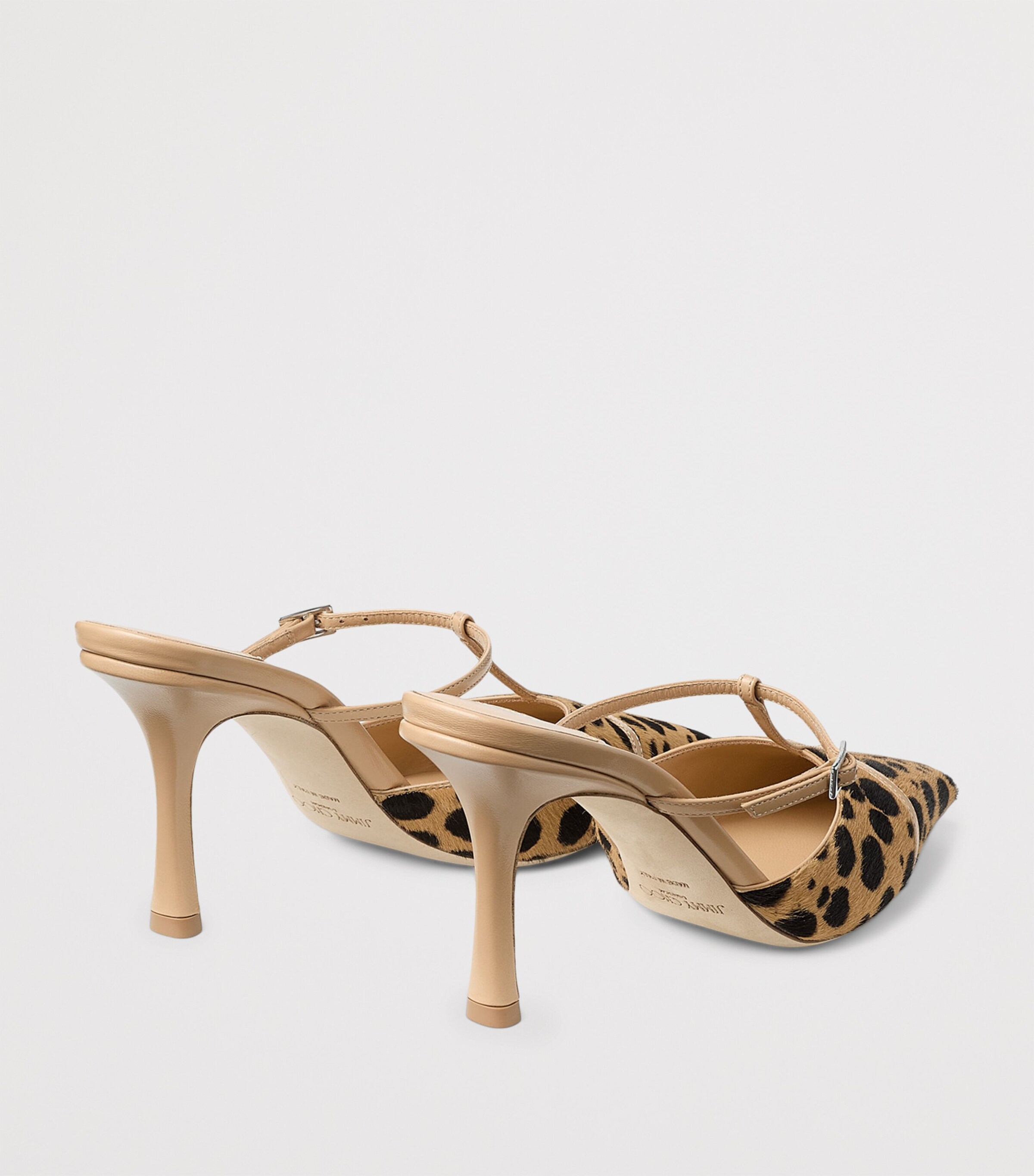 Jimmy Choo Neutral x Conner Ives Gloria Leopard Mules 85 | Harrods UK