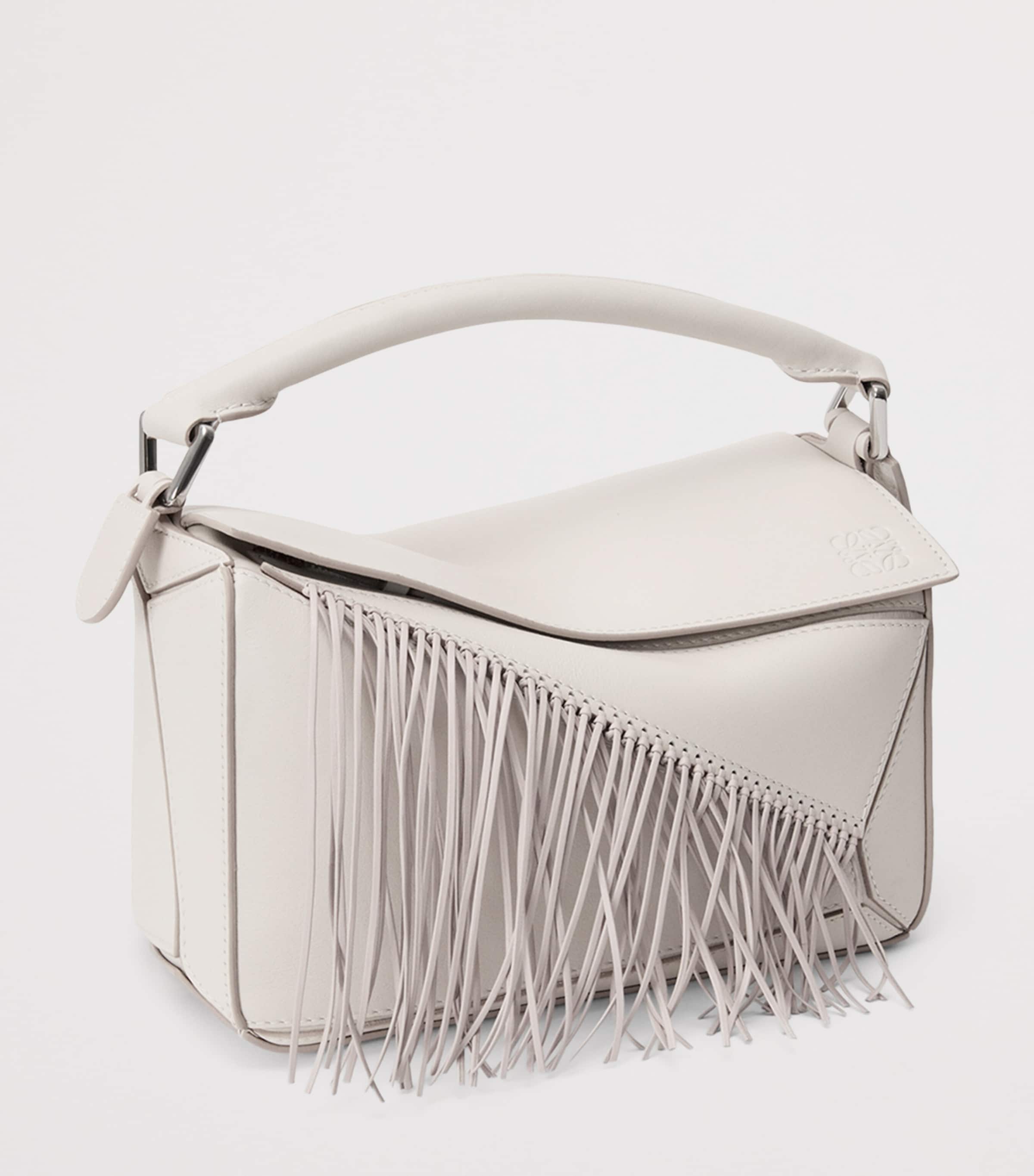 LOEWE White Small Fringed Puzzle Bag | Harrods NL