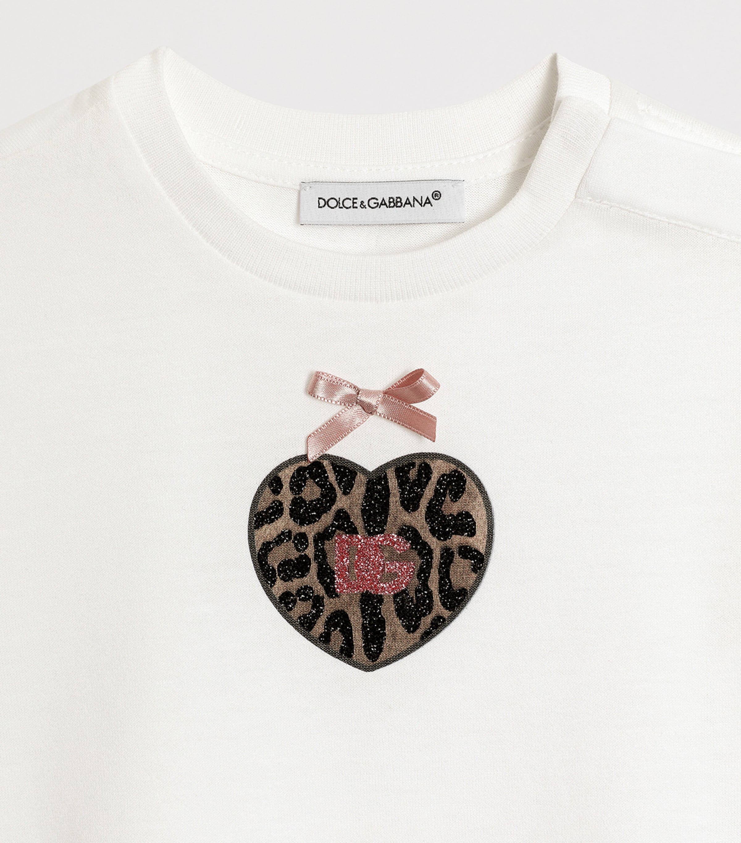 Dolce & Gabbana Kids Multi Cotton Leopard-Heart T-Shirt (3-30 Months ...