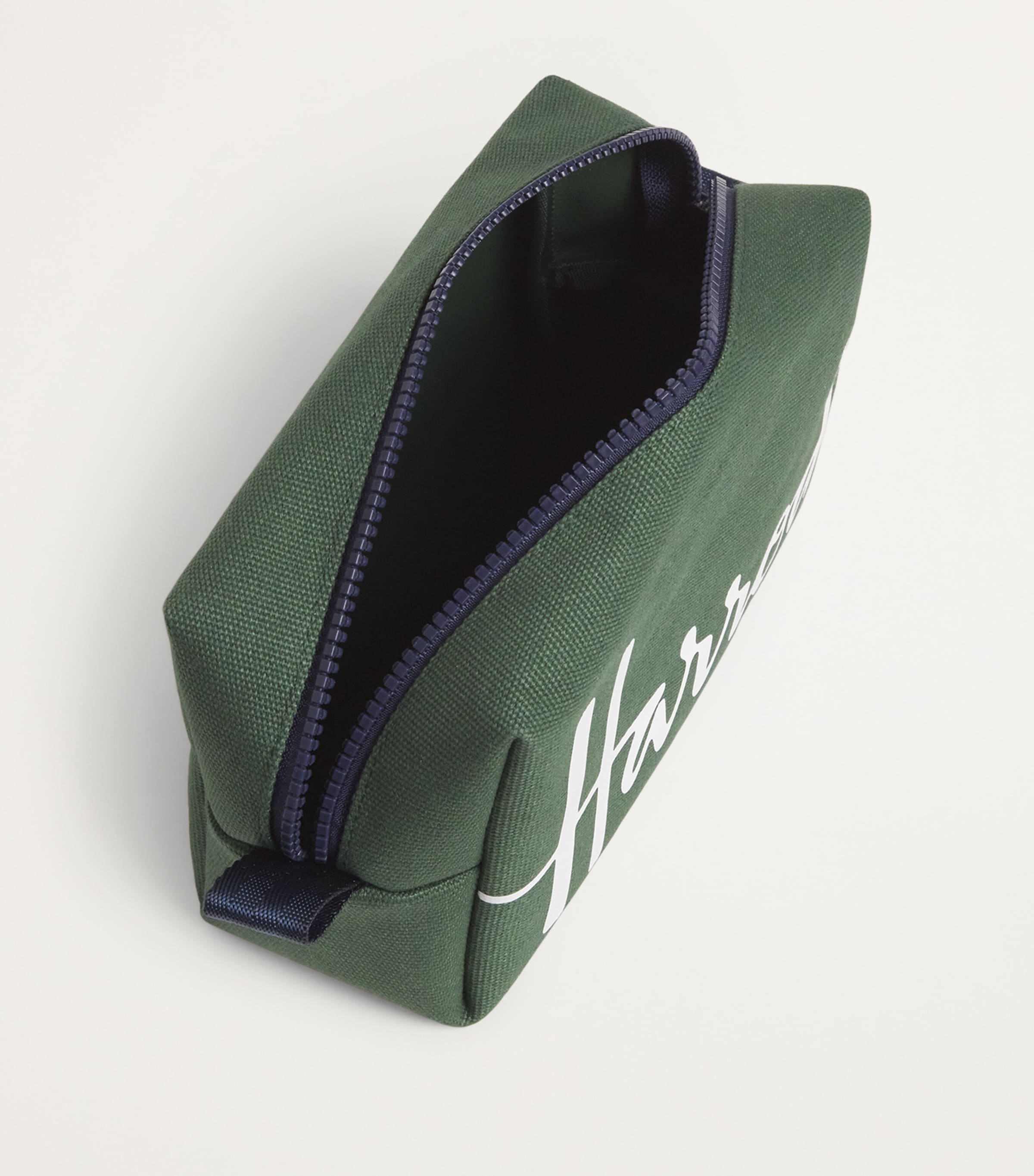 Harrods Green Cotton Logo Cosmetics Bag | Harrods UK