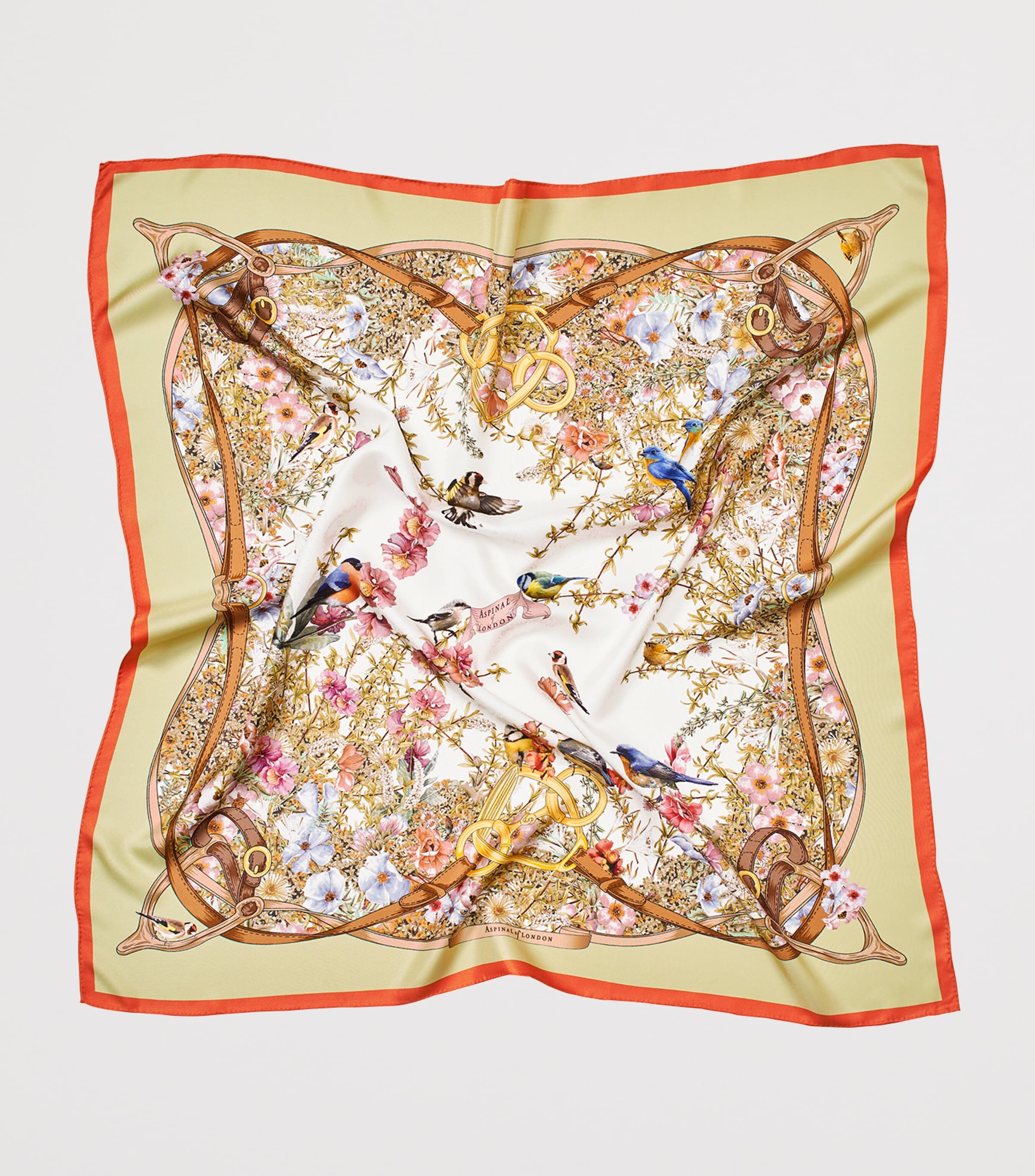 Aspinal Of London Orange Silk Edwardian Garden Scarf | Harrods US