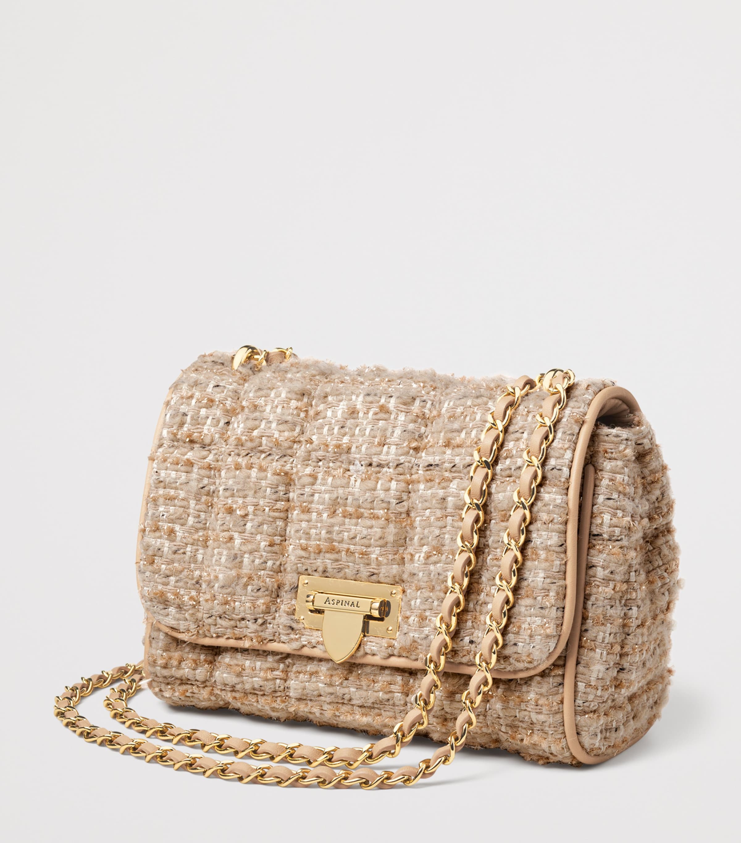 Aspinal Of London Gold Tweed Lottie Cross-Body Bag | Harrods CA