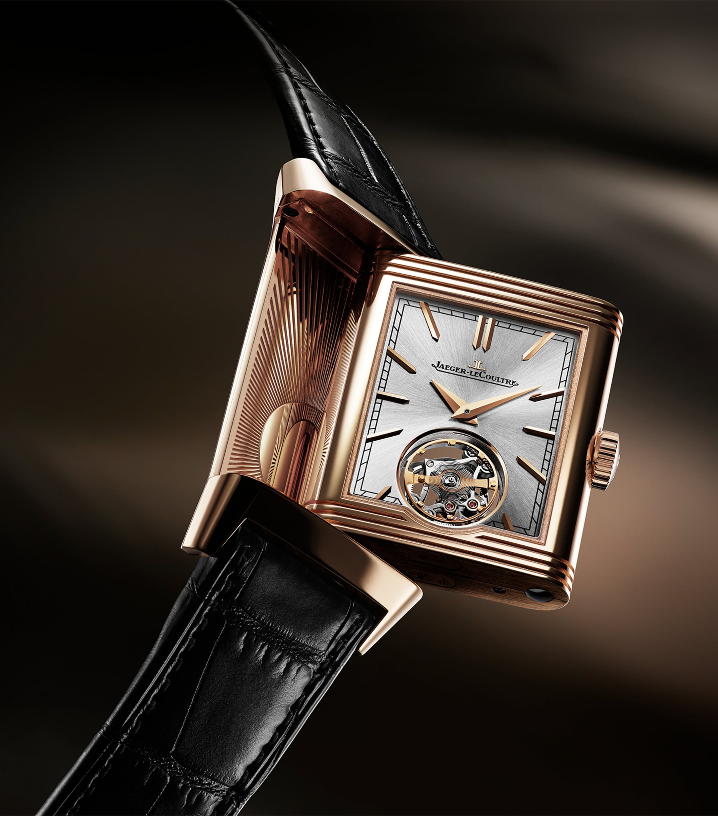 Jaeger-LeCoultre Rose Gold Reverso Tribute Tourbillon Watch 27.4mm ...
