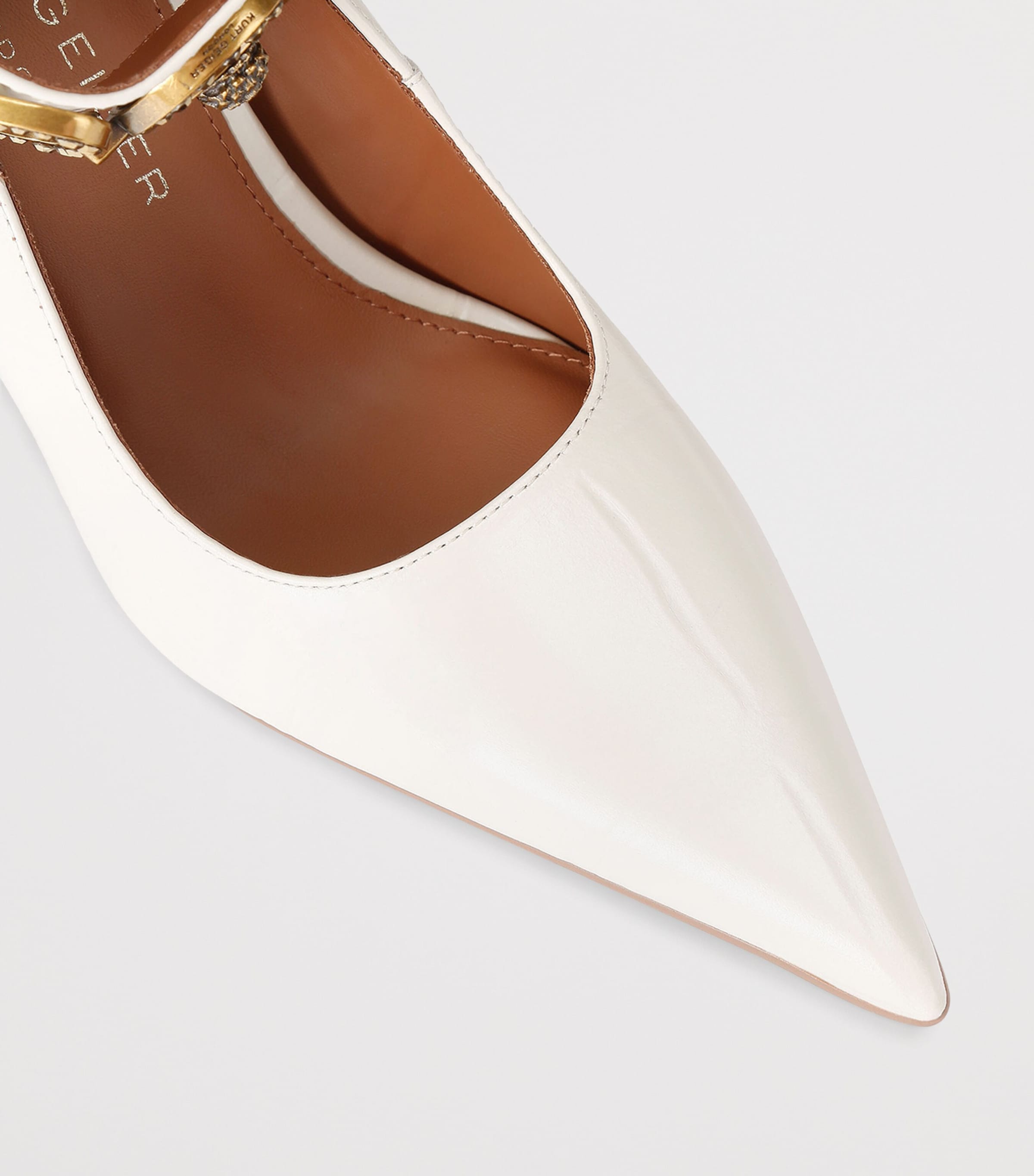 Kurt Geiger London Beige Leather Croc-Embossed Mansion Pumps 105 ...