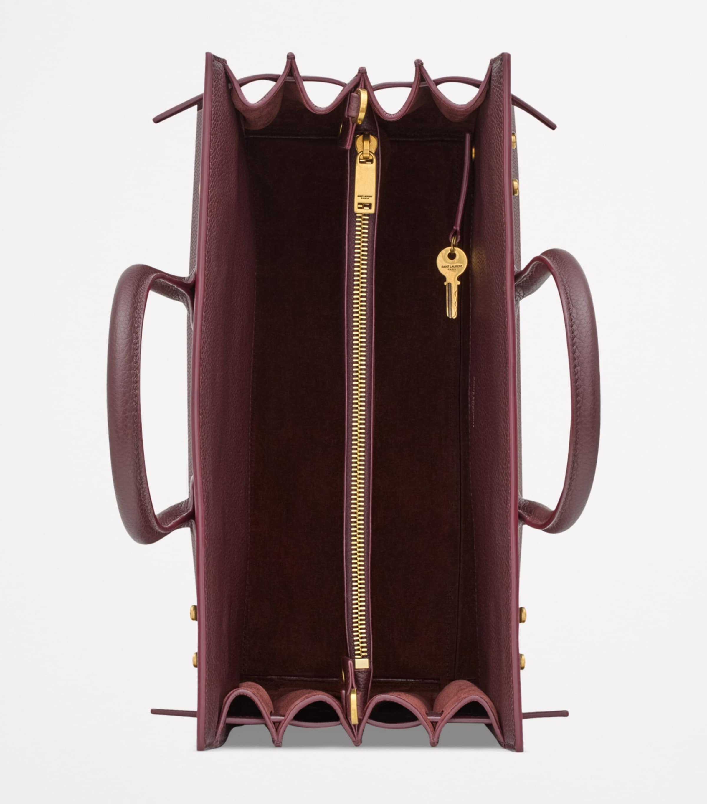 Saint Laurent Burgundy Small Sac de Jour Tote Bag | Harrods UK