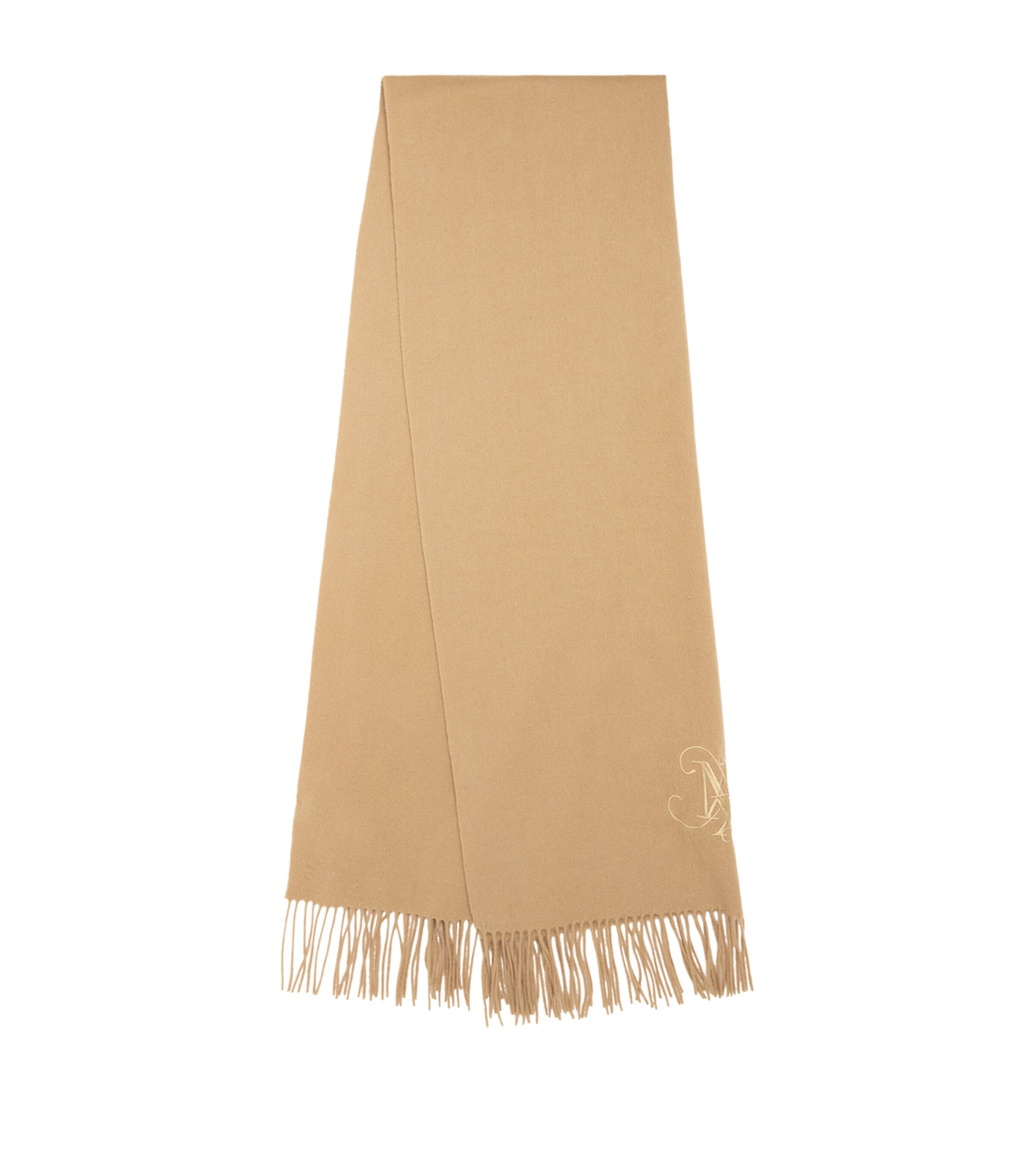 MAX&Co. Wool Fringed Logo Scarf | Harrods US