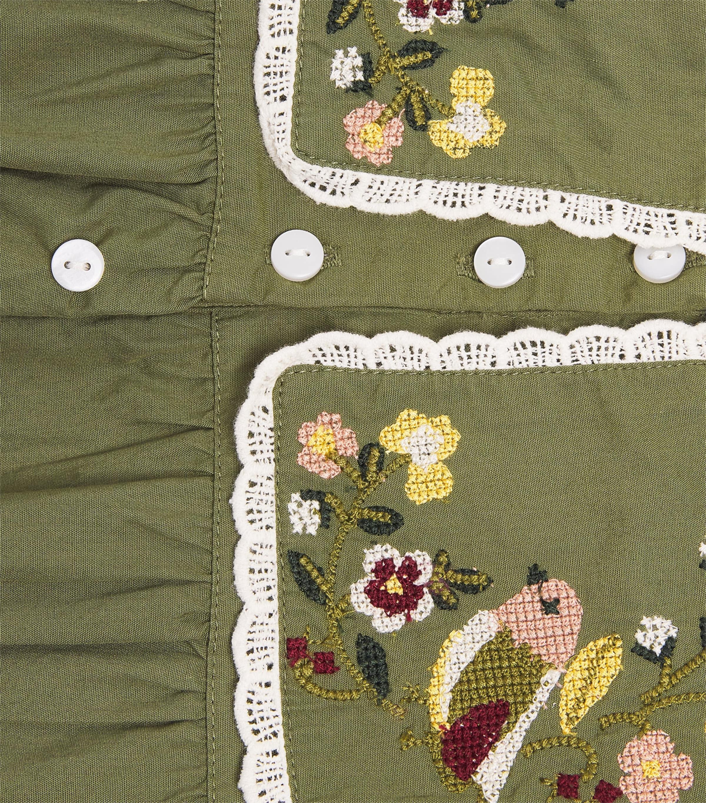 Shirley Bredal Green Embroidered Maya Bodysuit (3-36 Months) | Harrods UK