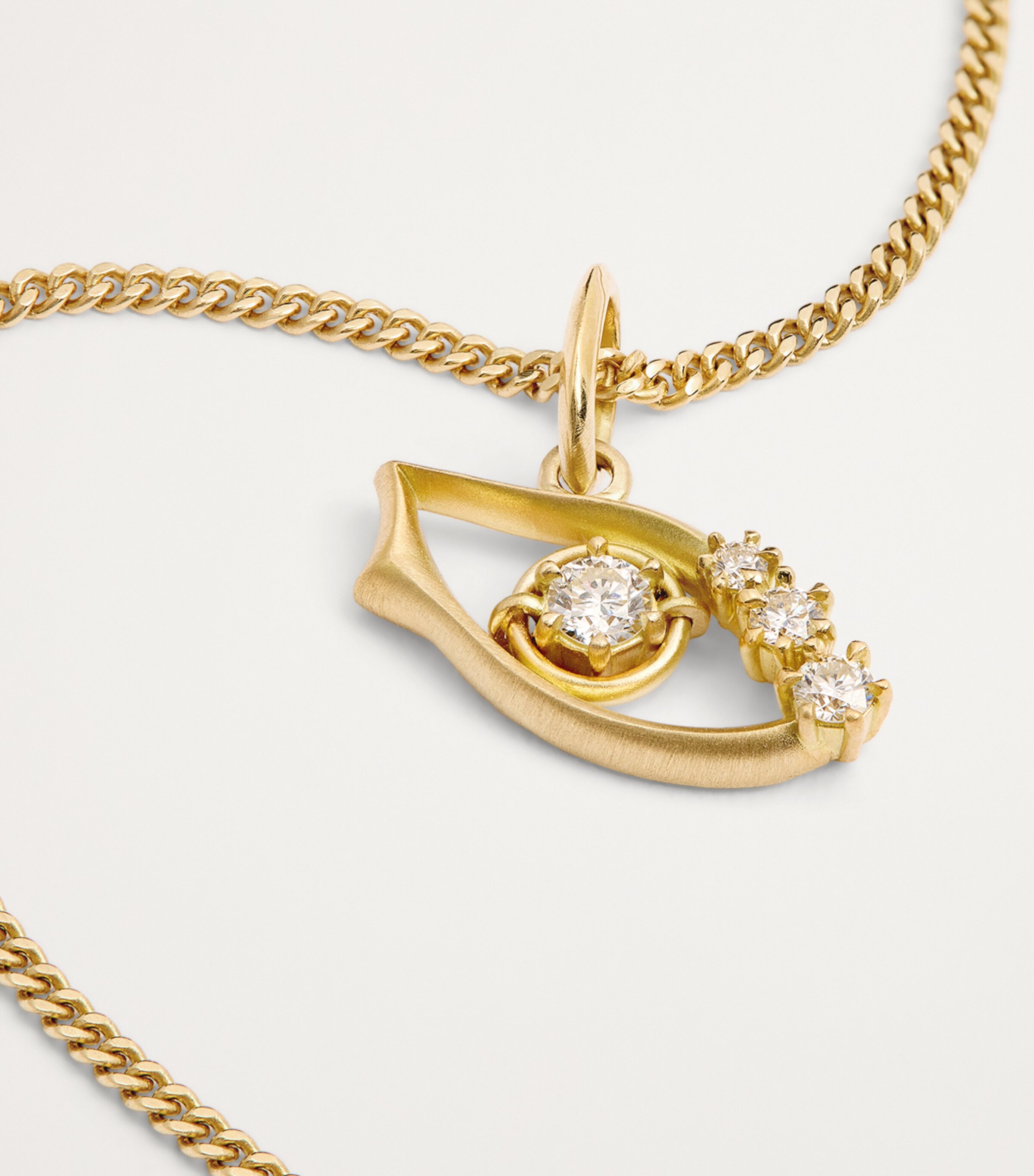 Jade Trau Yellow Gold and Diamond Victoria Evil Eye Charm | Harrods US