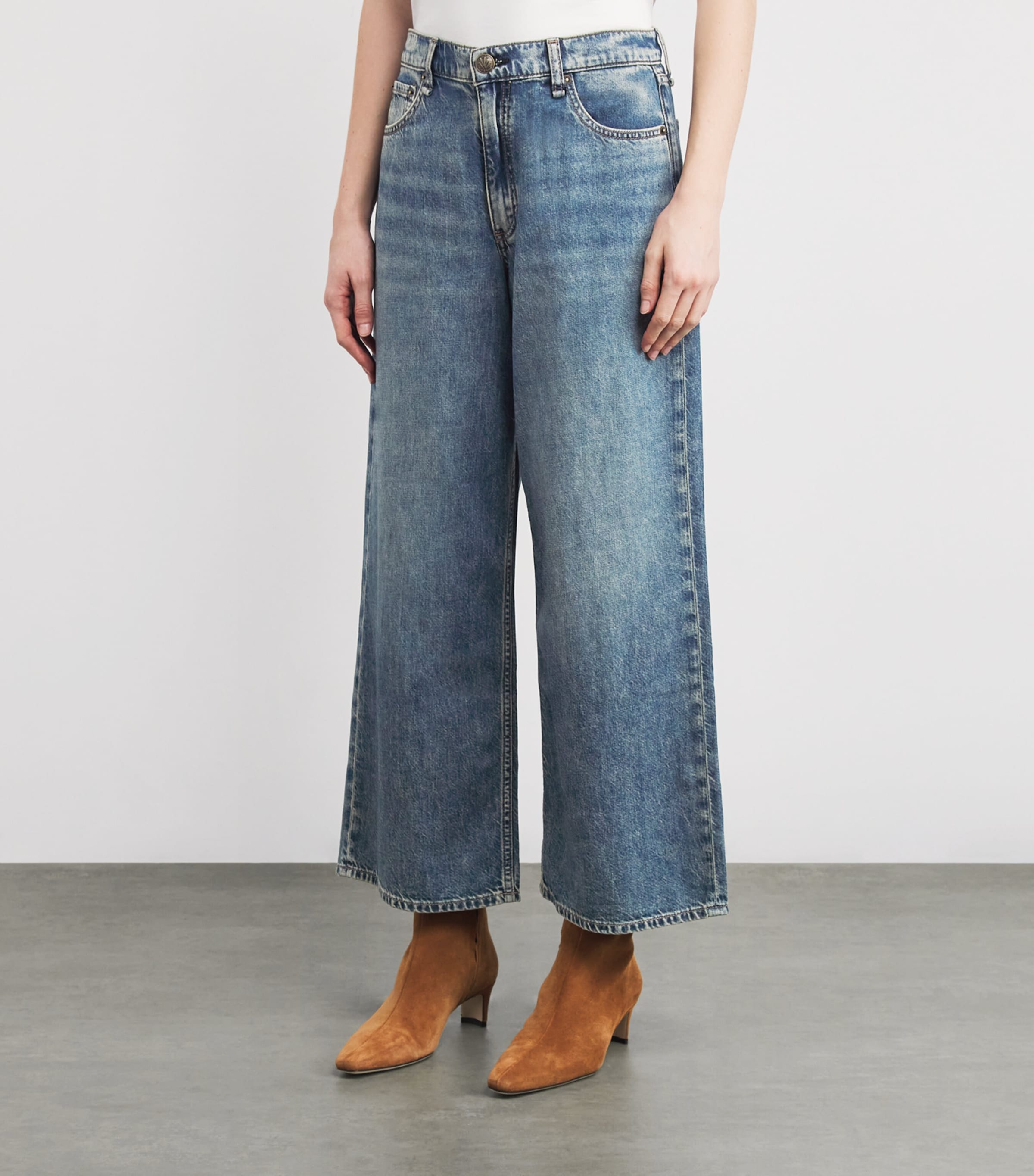 Rag & Bone Blue Andi High-Rise Wide-Leg Jeans | Harrods AE