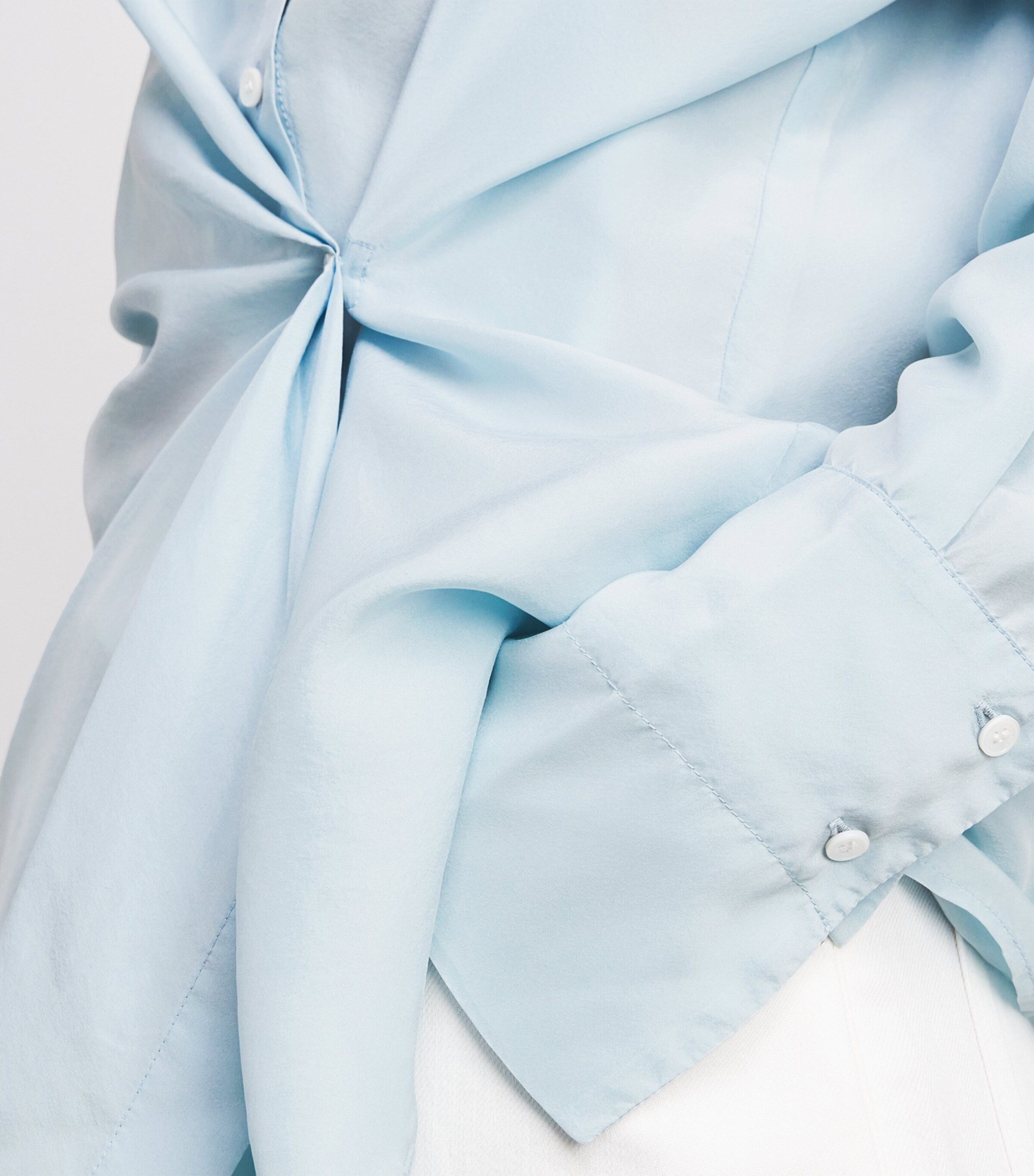 MAX&Co. Blue Silk Button-Detail Shirt | Harrods US