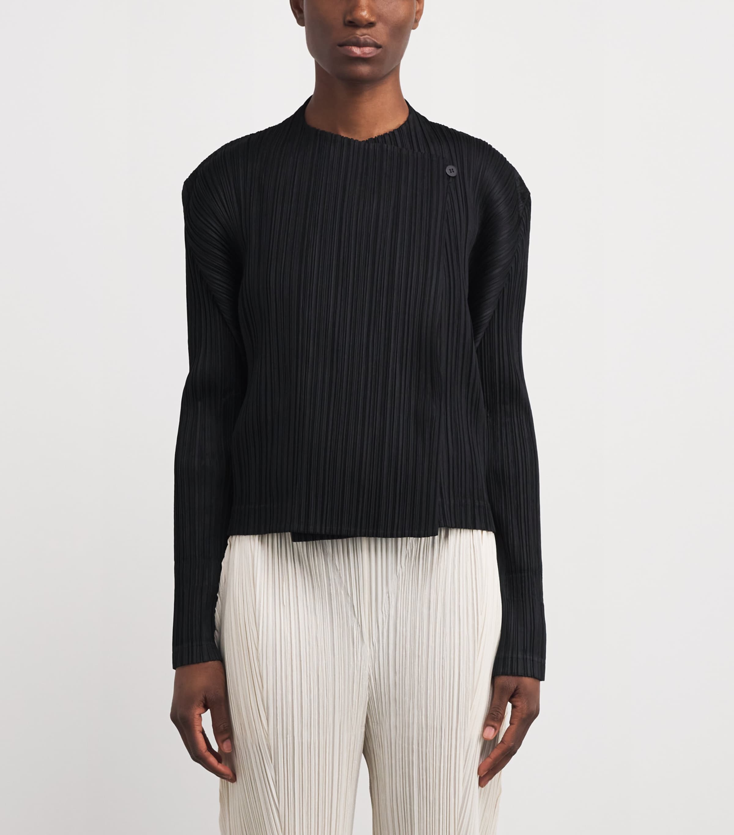 Pleats Please Issey Miyake Black Pleats Jacket | Harrods US