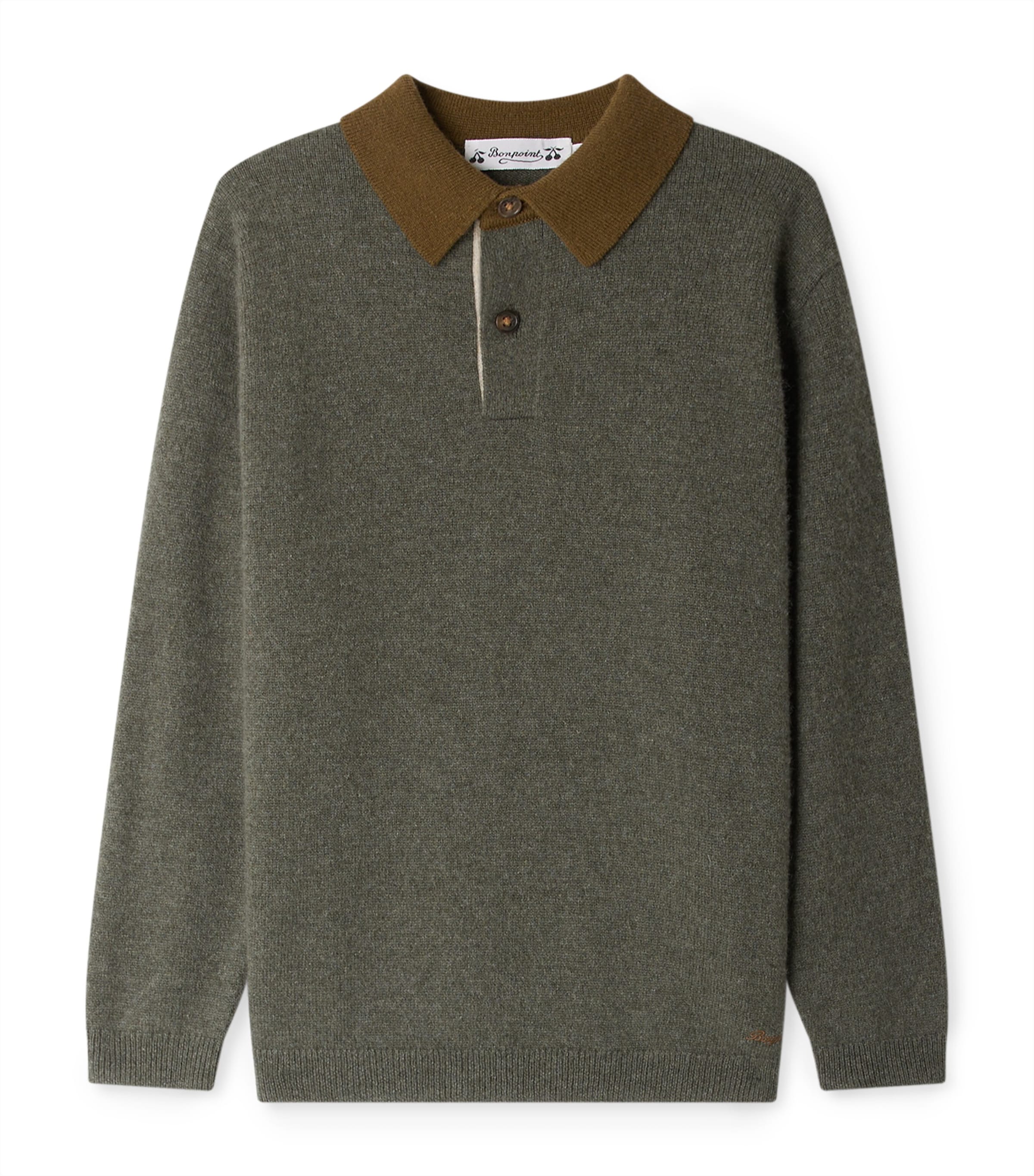 Bonpoint Green Cashmere Jameson Polo Sweater (4-8 Years) | Harrods CA