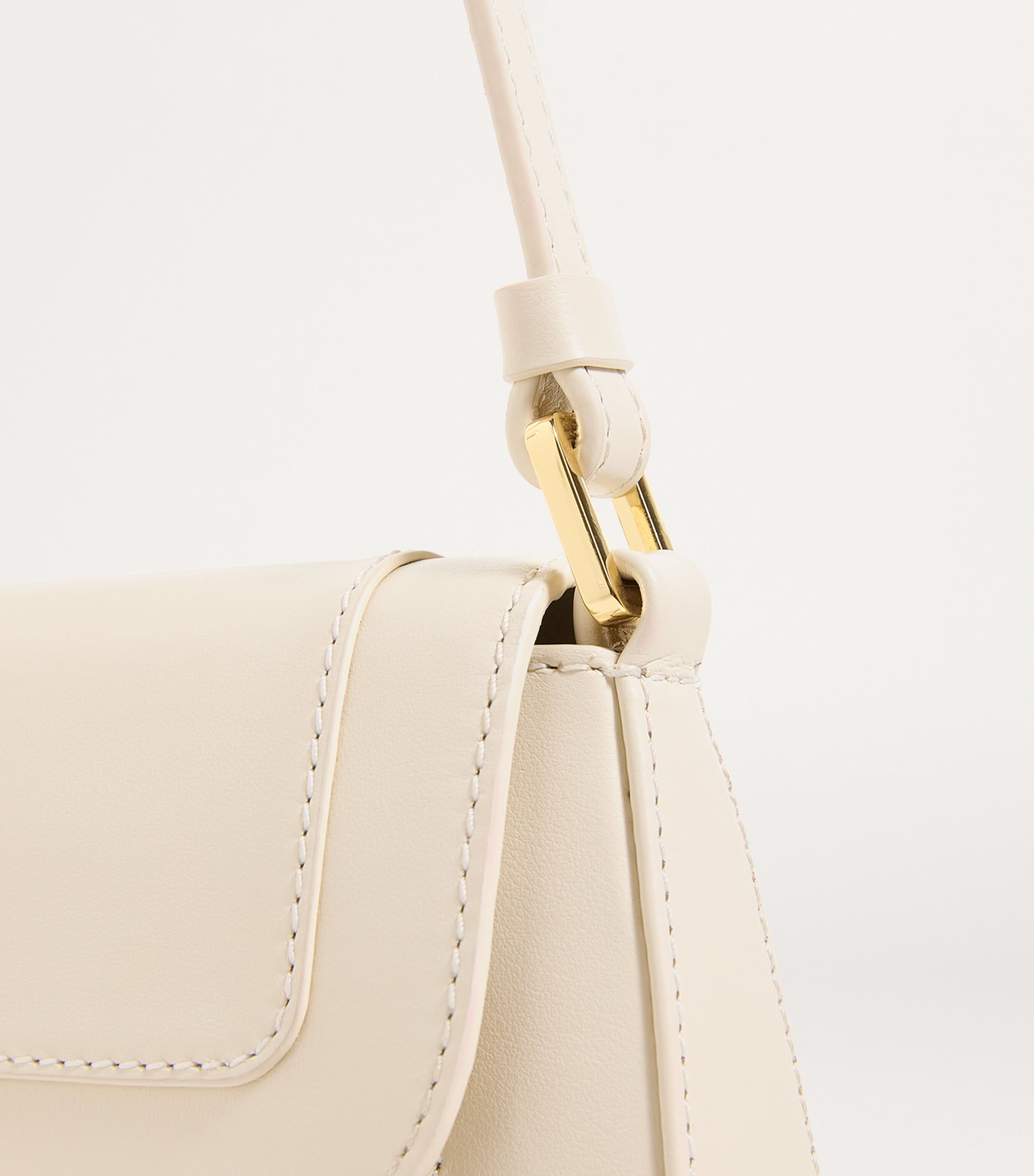 Harrods Ivory Leather Shoulder Bag | Harrods UK