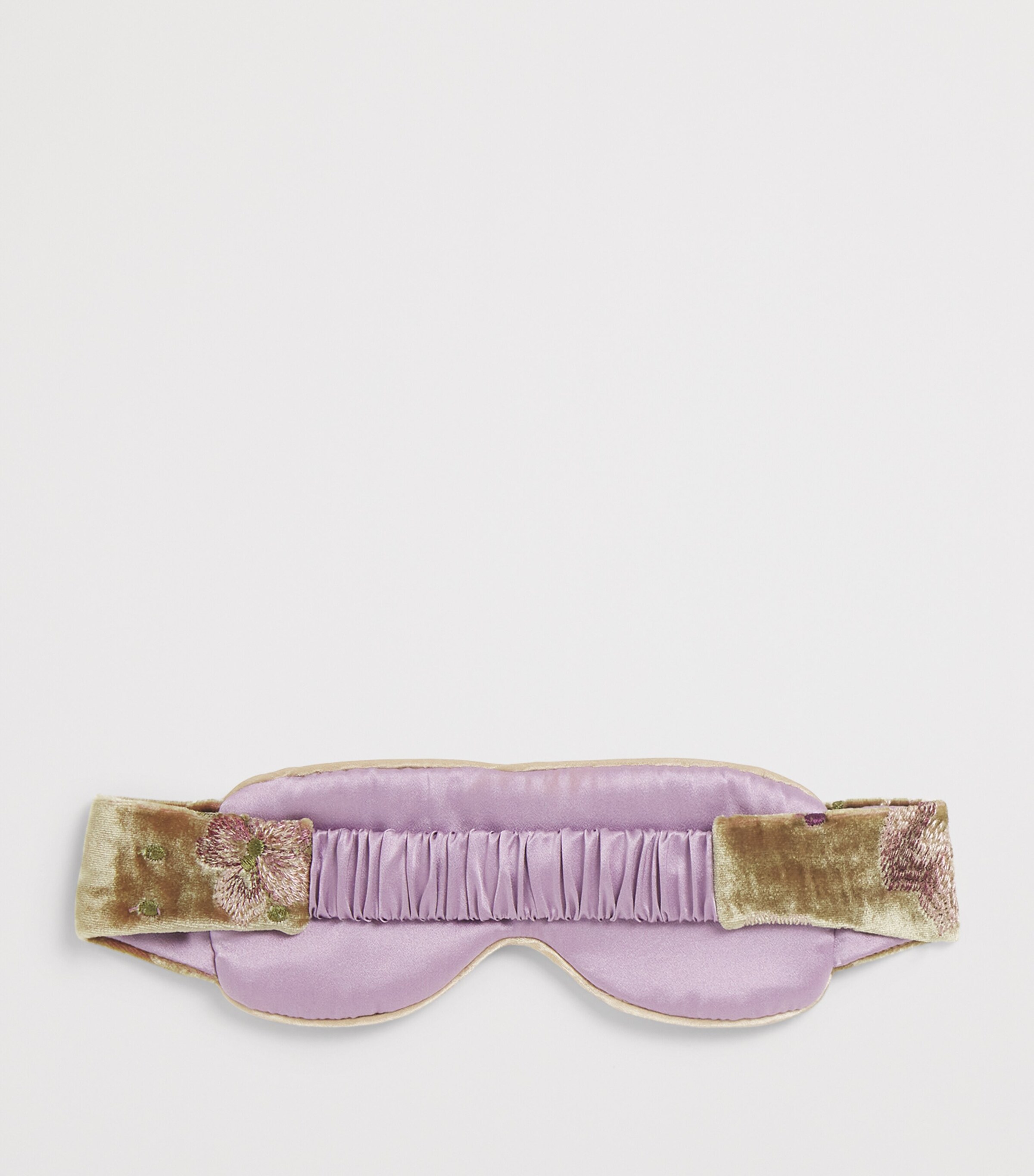 Daniel Hanson Brown Velvet Embroidered Floral Eye Mask | Harrods US