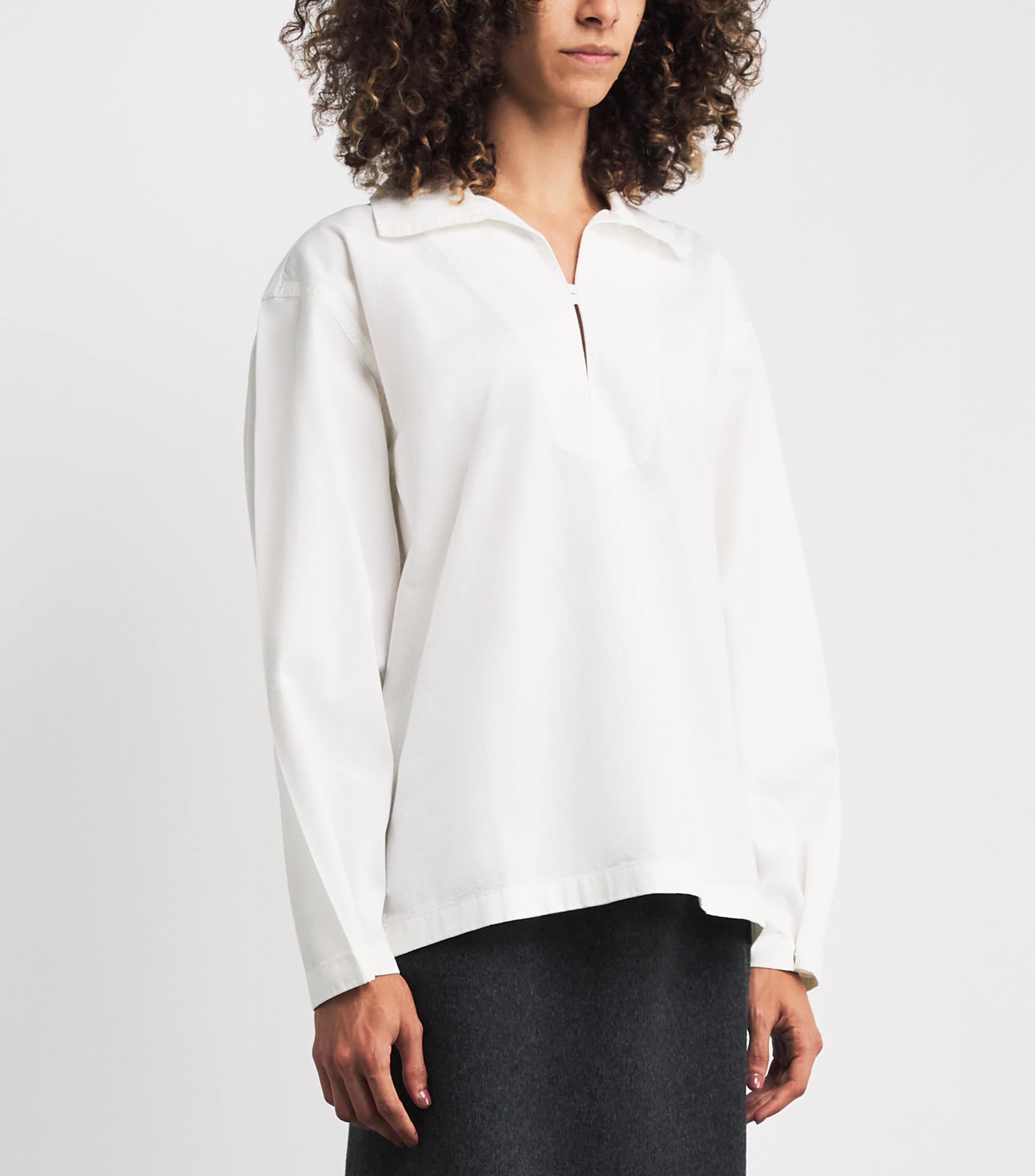 Victoria Beckham White Cotton Tab-Detail Top | Harrods HK