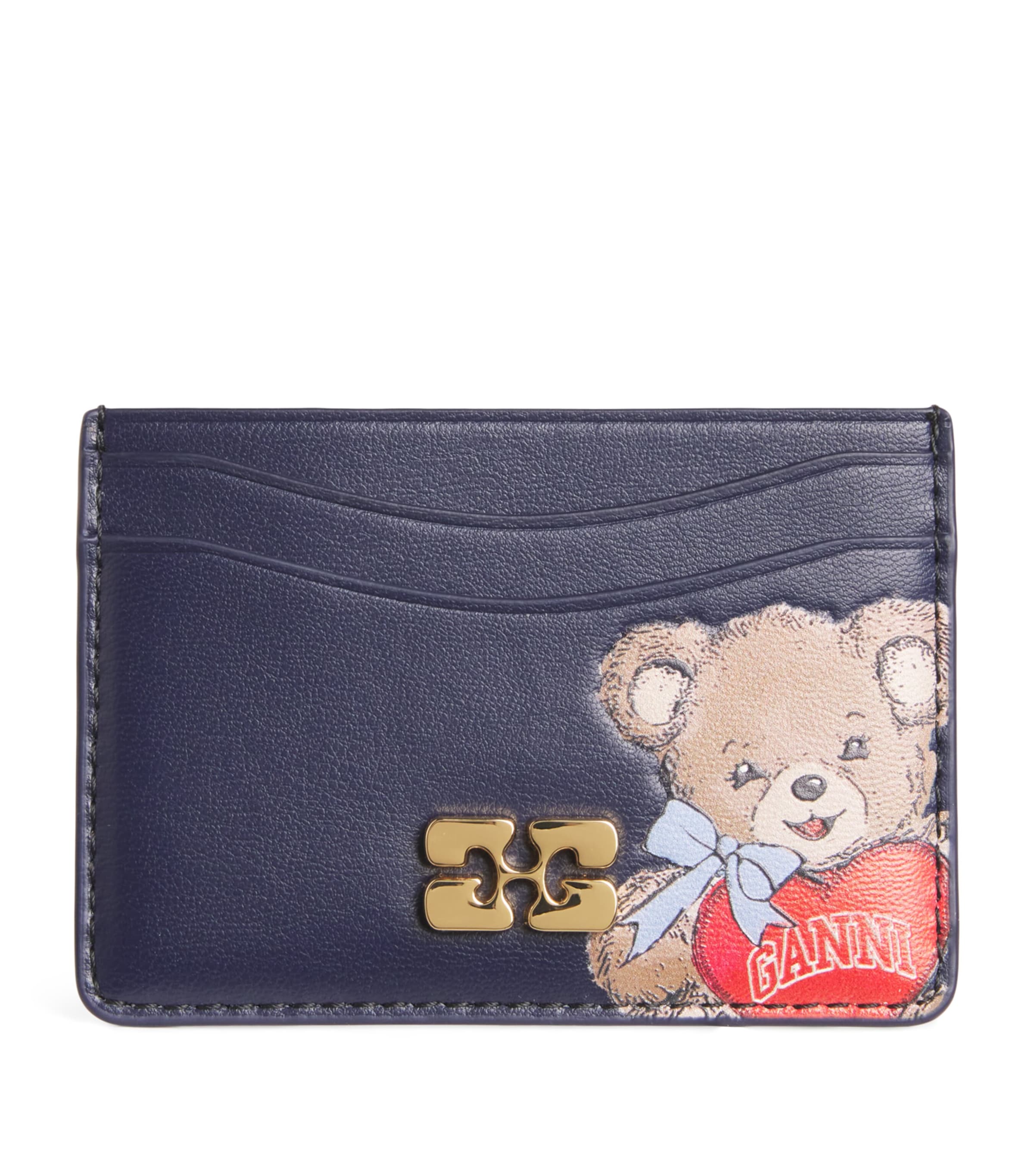 GANNI Black Recycled Leather Bou Card Holder | Harrods AU