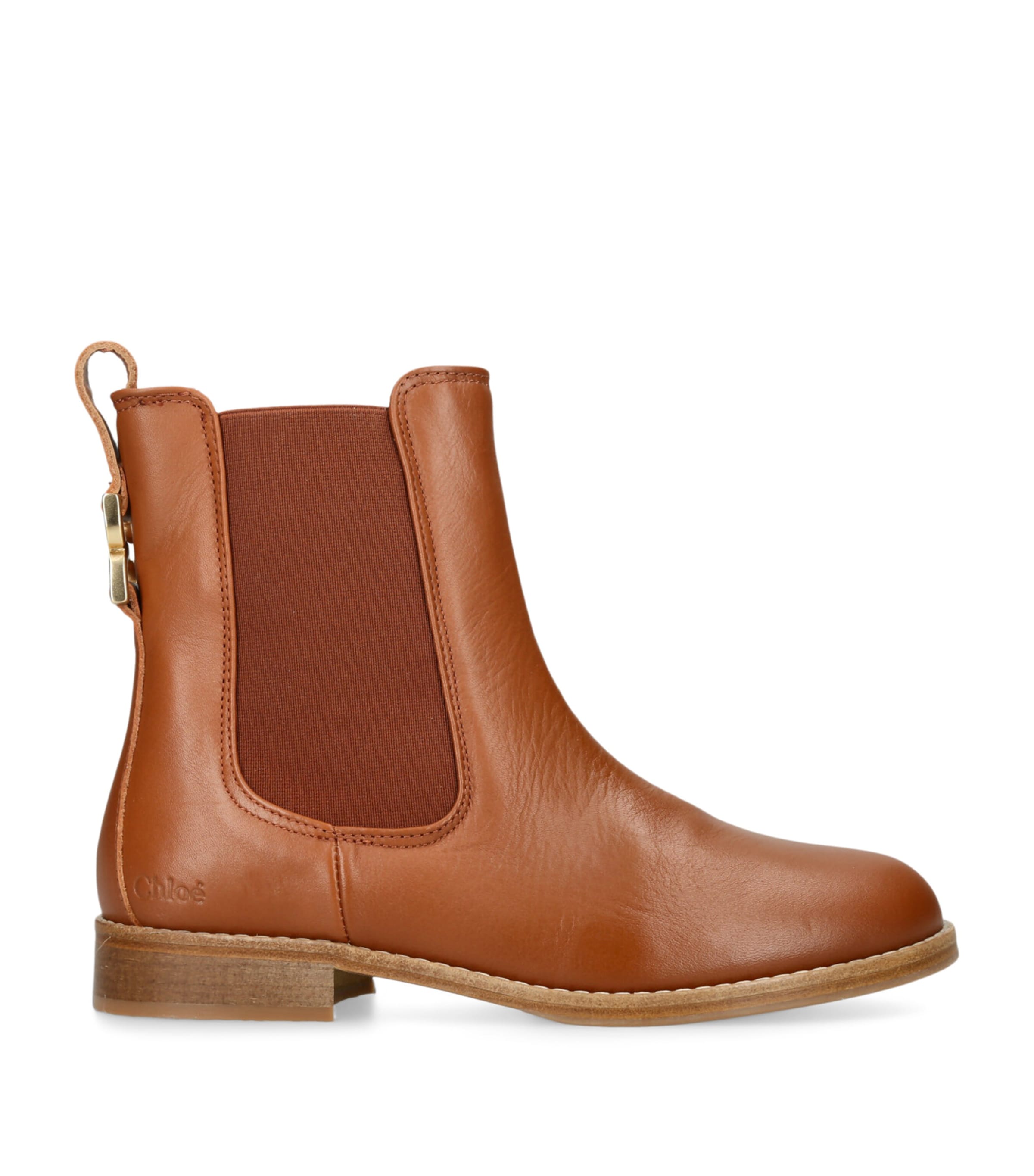 Chloé Kids Brown Leather Monogram Chelsea Boots | Harrods US
