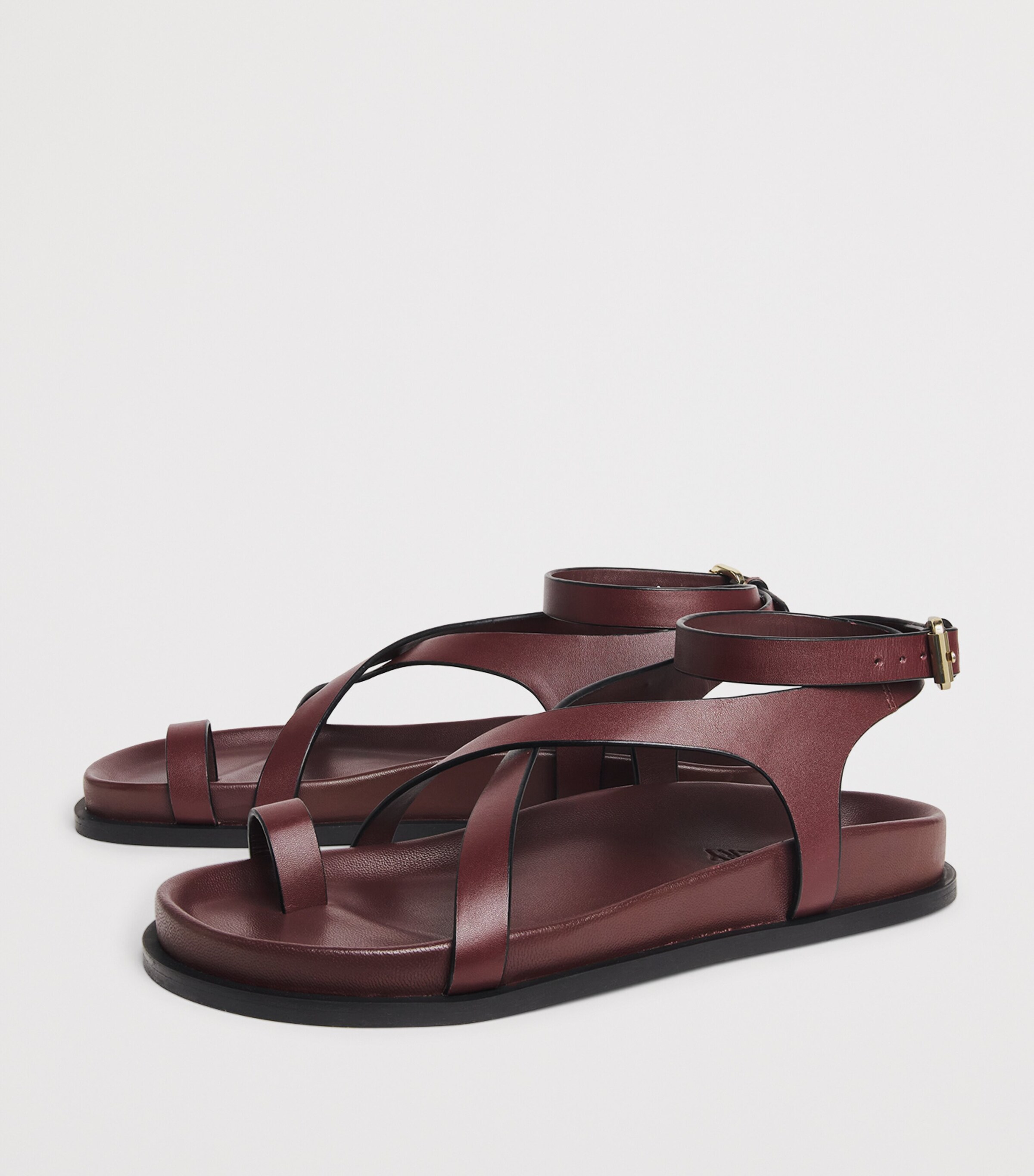 A.EMERY Burgundy Leather Jalen Slim Sandals | Harrods UK