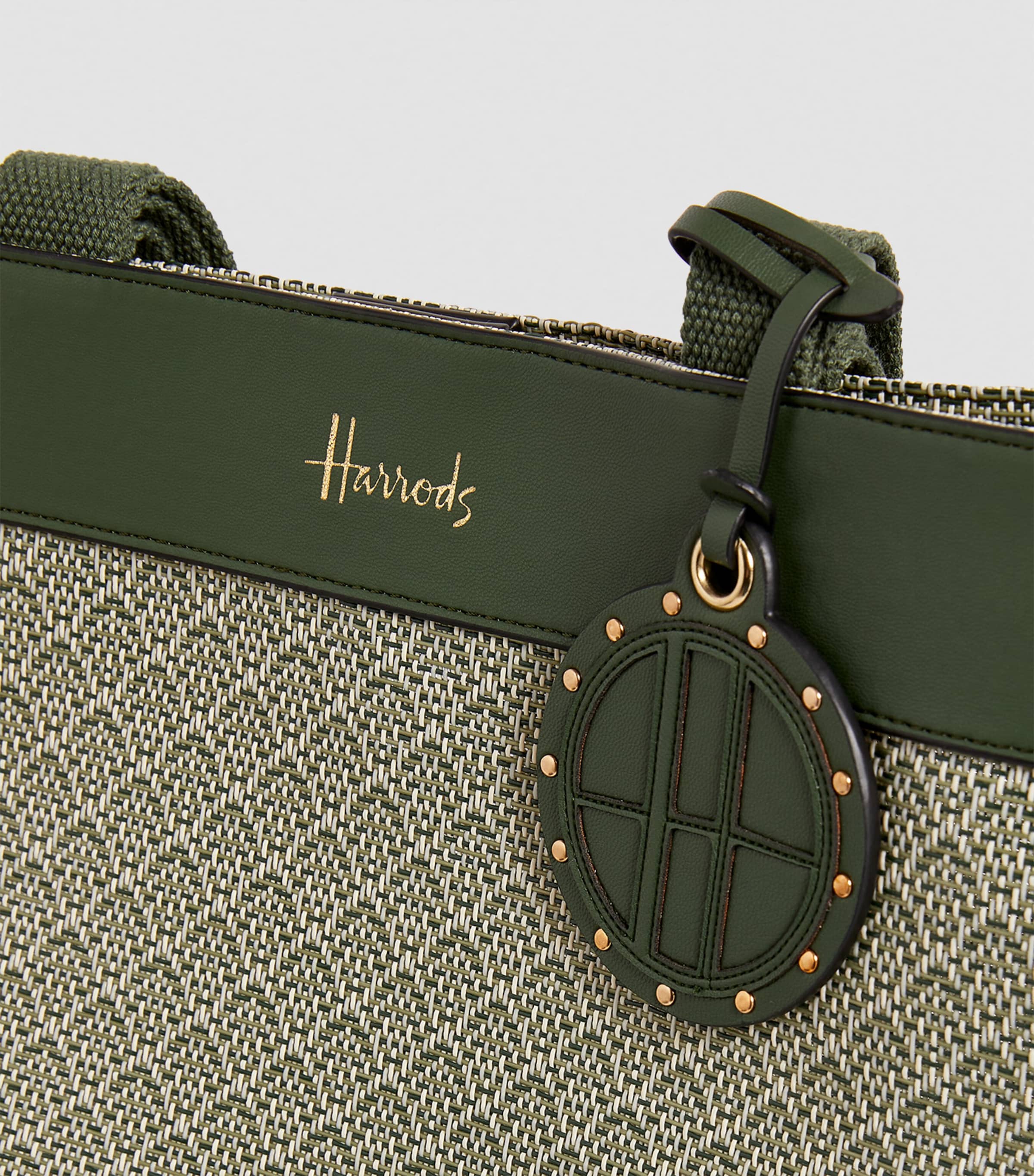 Harrods Green Barbican Woven Tote Bag | Harrods UK