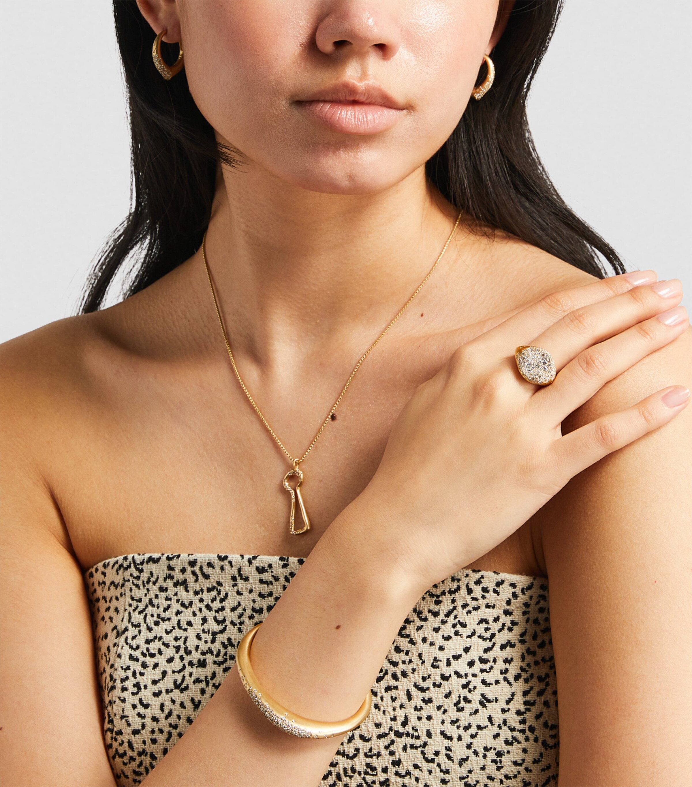 Nada Ghazal Yellow Gold and Diamond Malak Ring | Harrods UK