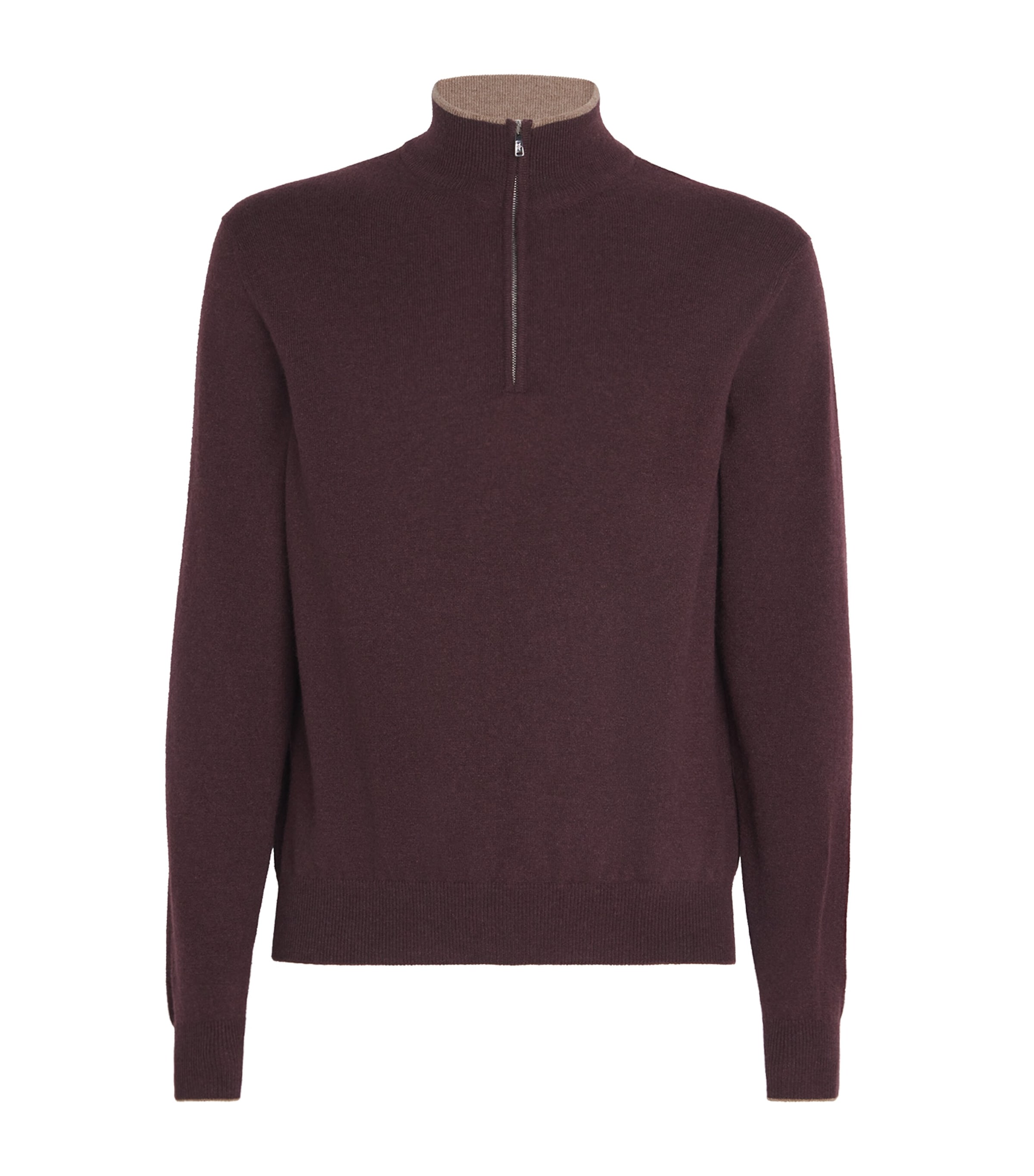 Fioroni Cashmere Burgundy Cashmere Half-Zip Sweater | Harrods CA
