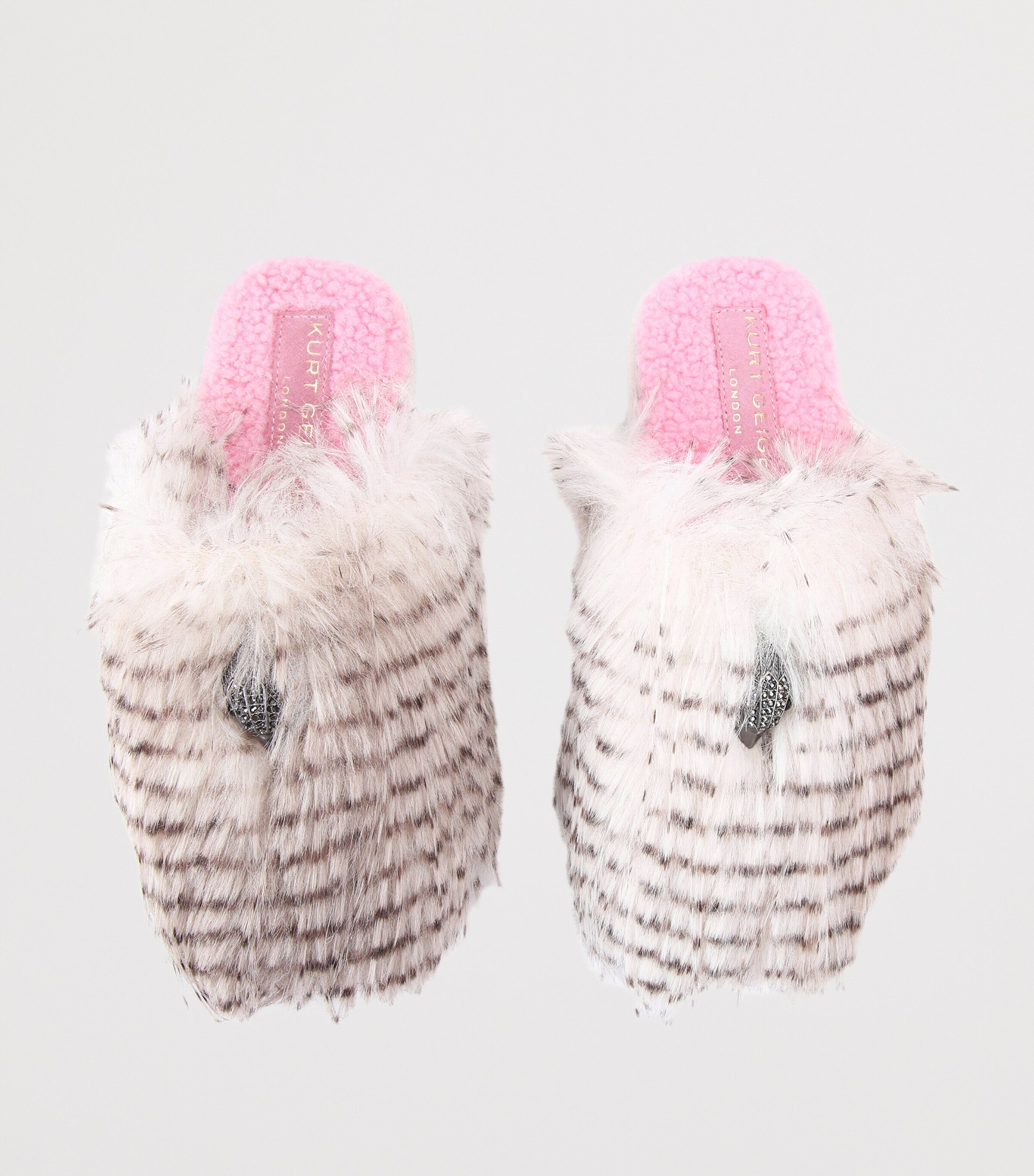 Kurt Geiger London White Faux Fur Kensington Slippers | Harrods AU
