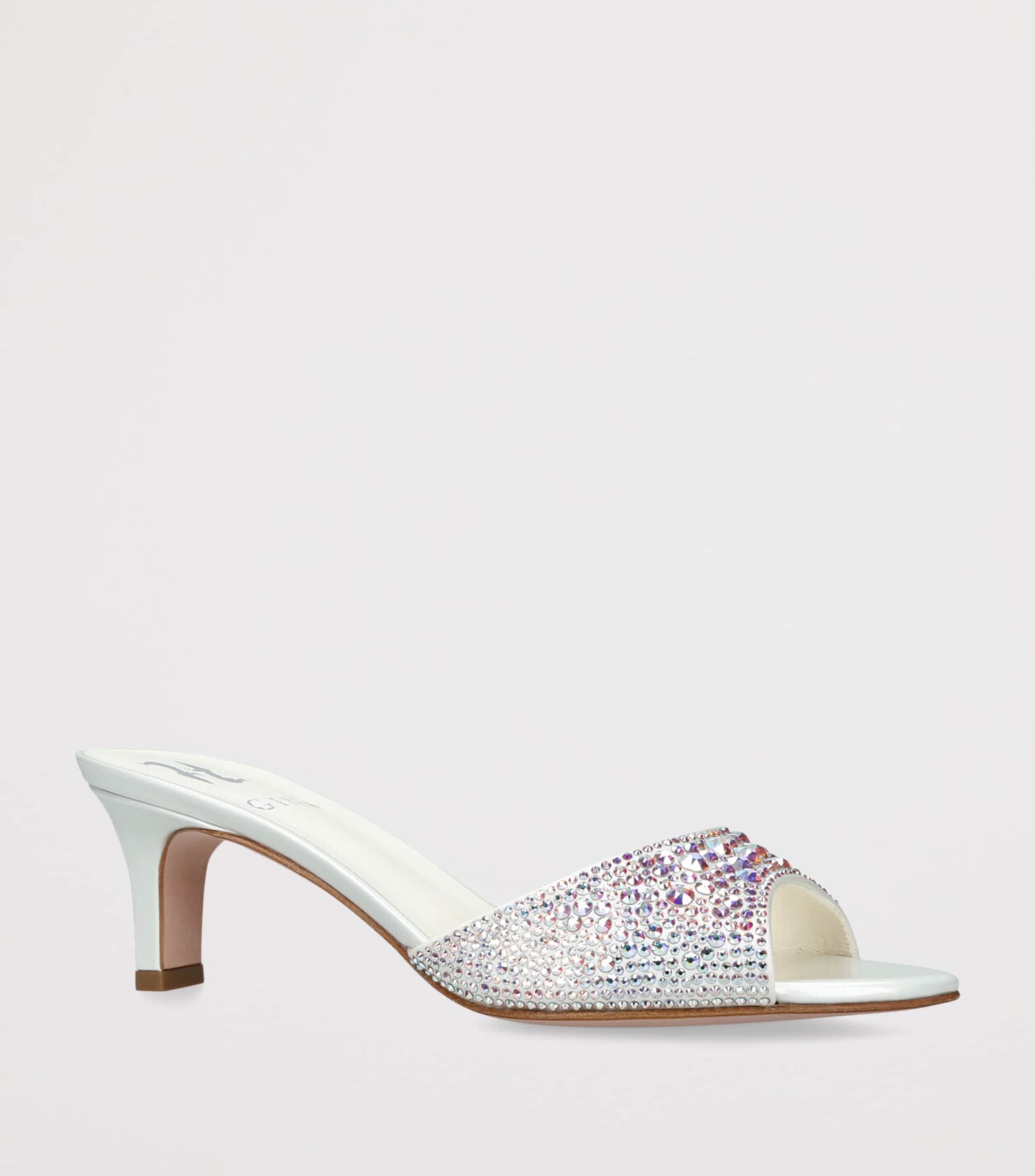 Gina White Crystal Comet Mules 50 | Harrods CH