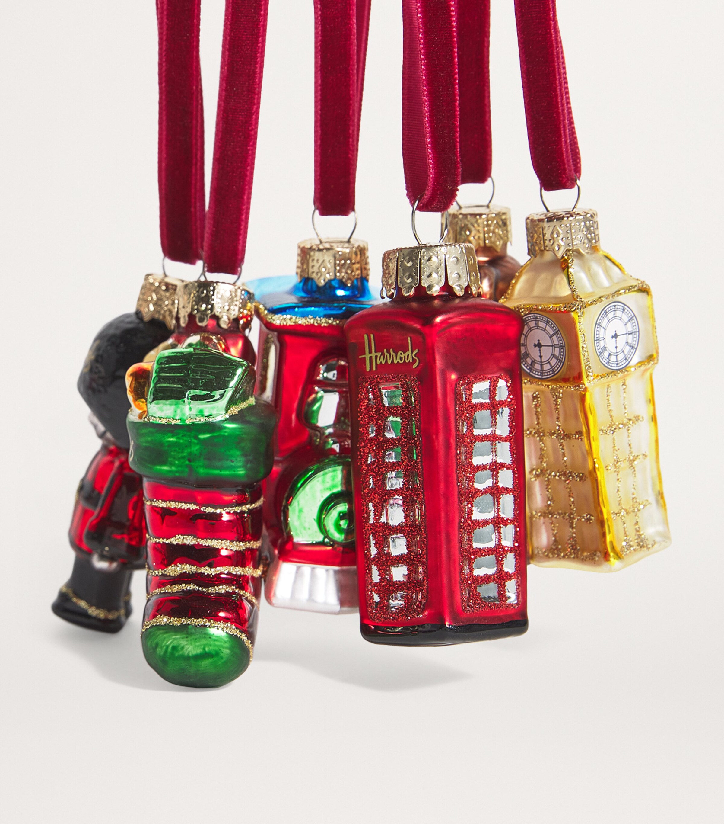Harrods Mini London Tree Decorations (Set of 6) | Harrods UK