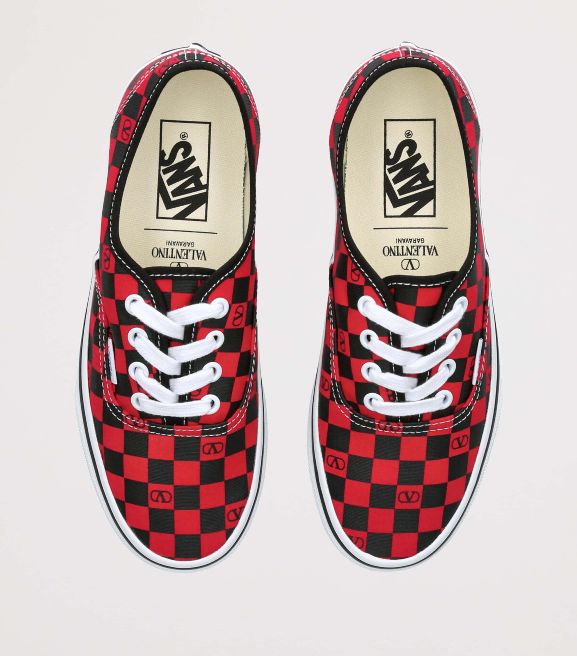 Valentino Garavani Red x Vans Canvas Checkerboard Sneakers | Harrods US