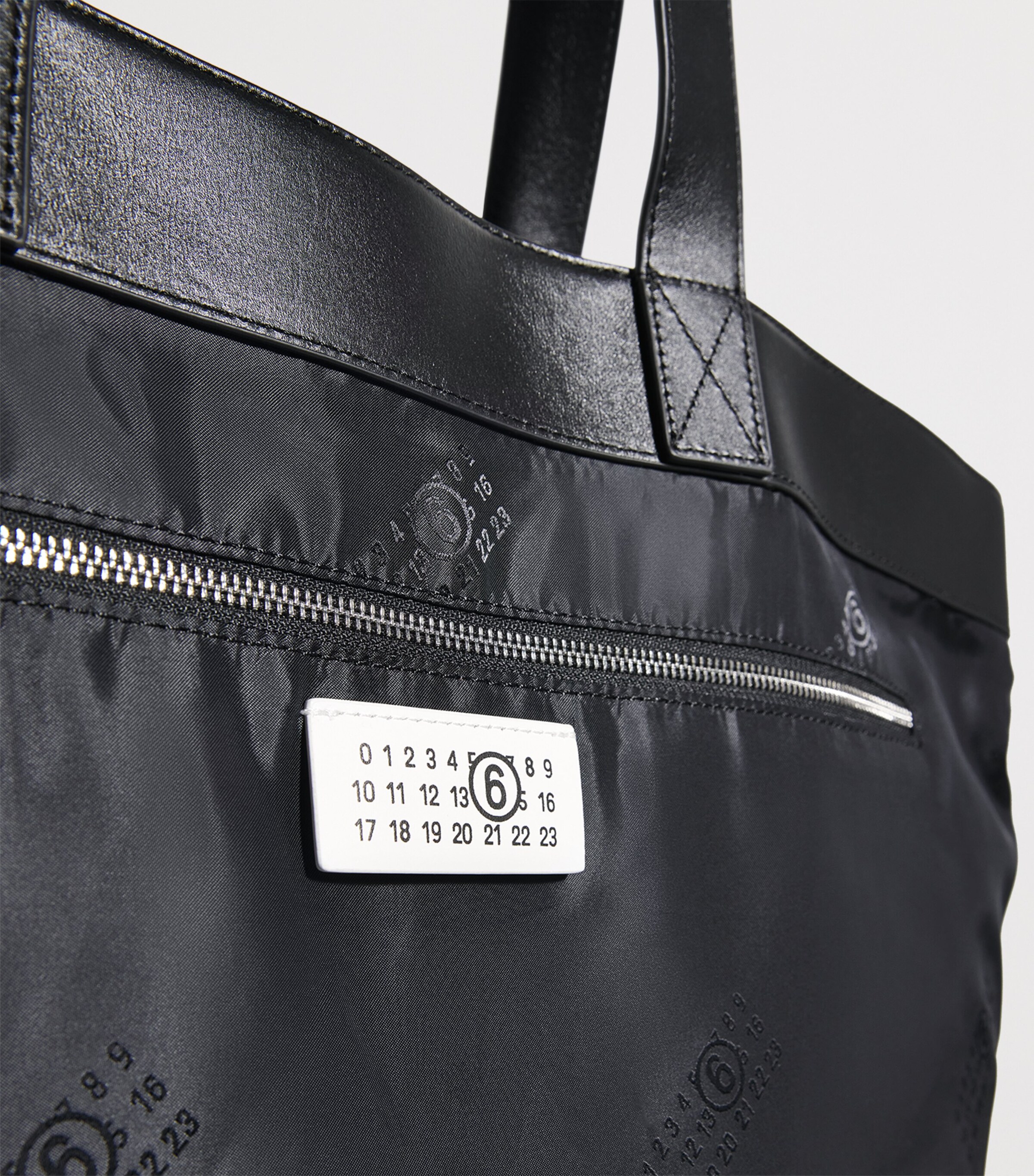 MM6 Maison Margiela Brown Calfskin-Trim Reverse Tote Bag | Harrods UK