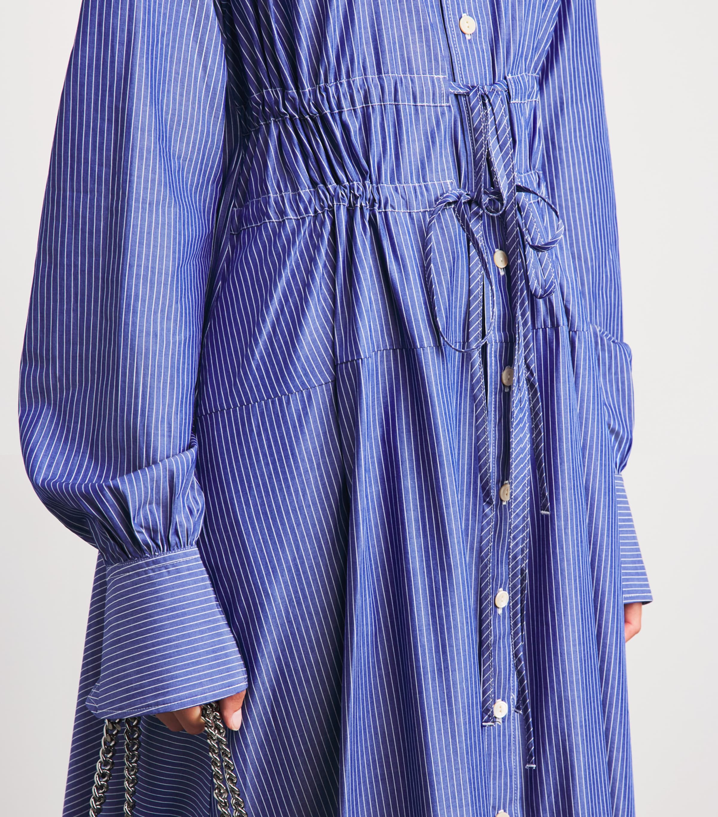 Palmer//Harding Blue Cotton Poplin Striped Clarity Maxi Dress | Harrods US