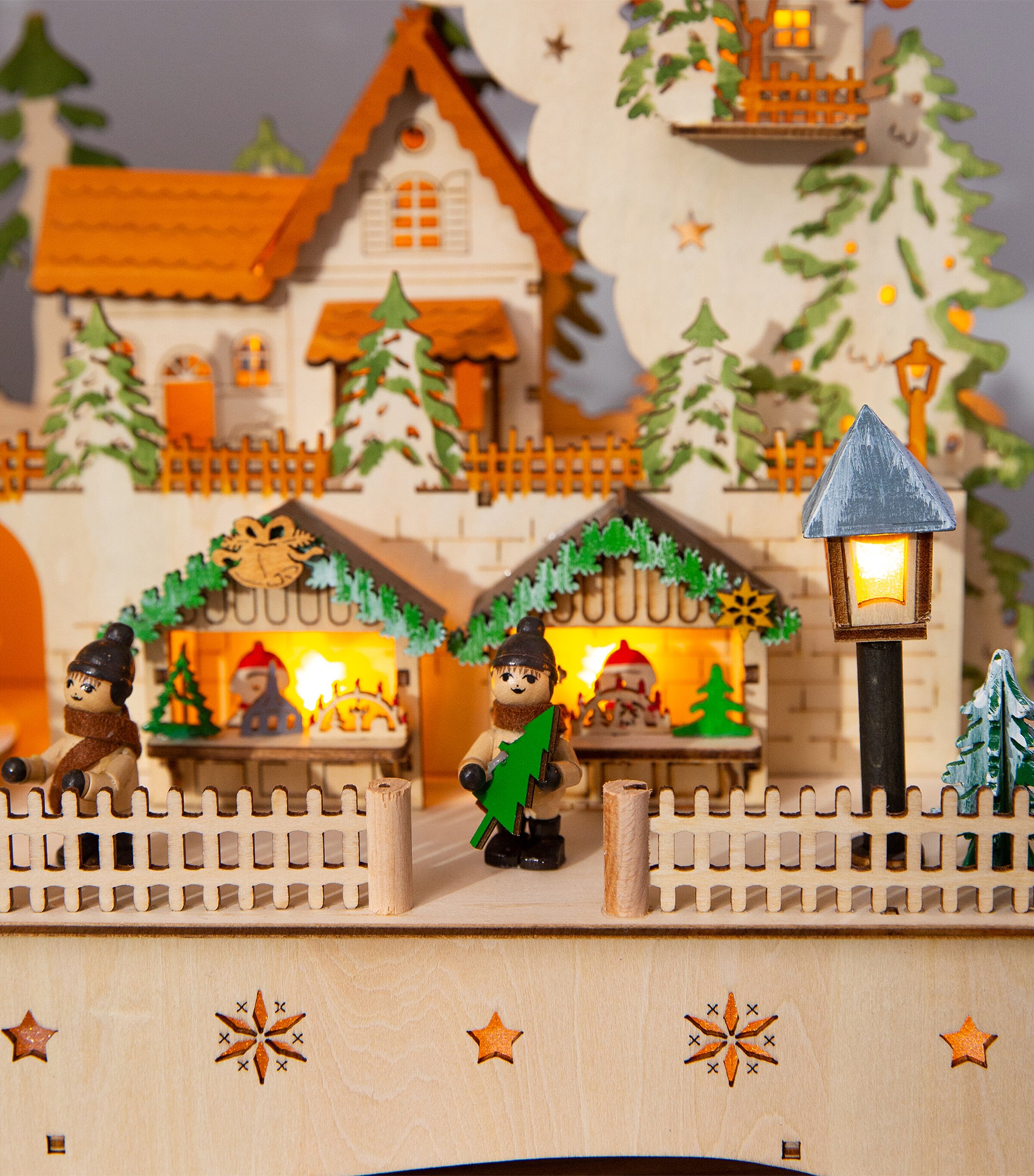 BALSAM HILL Lit Wooden Animated Swiss Alps Scene | Harrods US