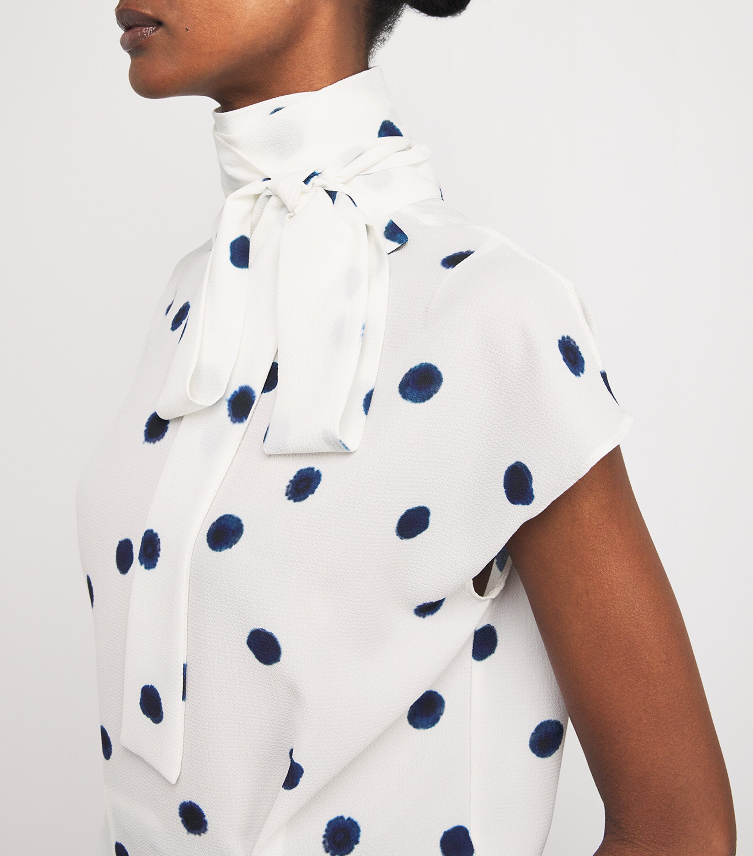 Edeline Lee White Polka-Dot Pussybow Blouse | Harrods AU