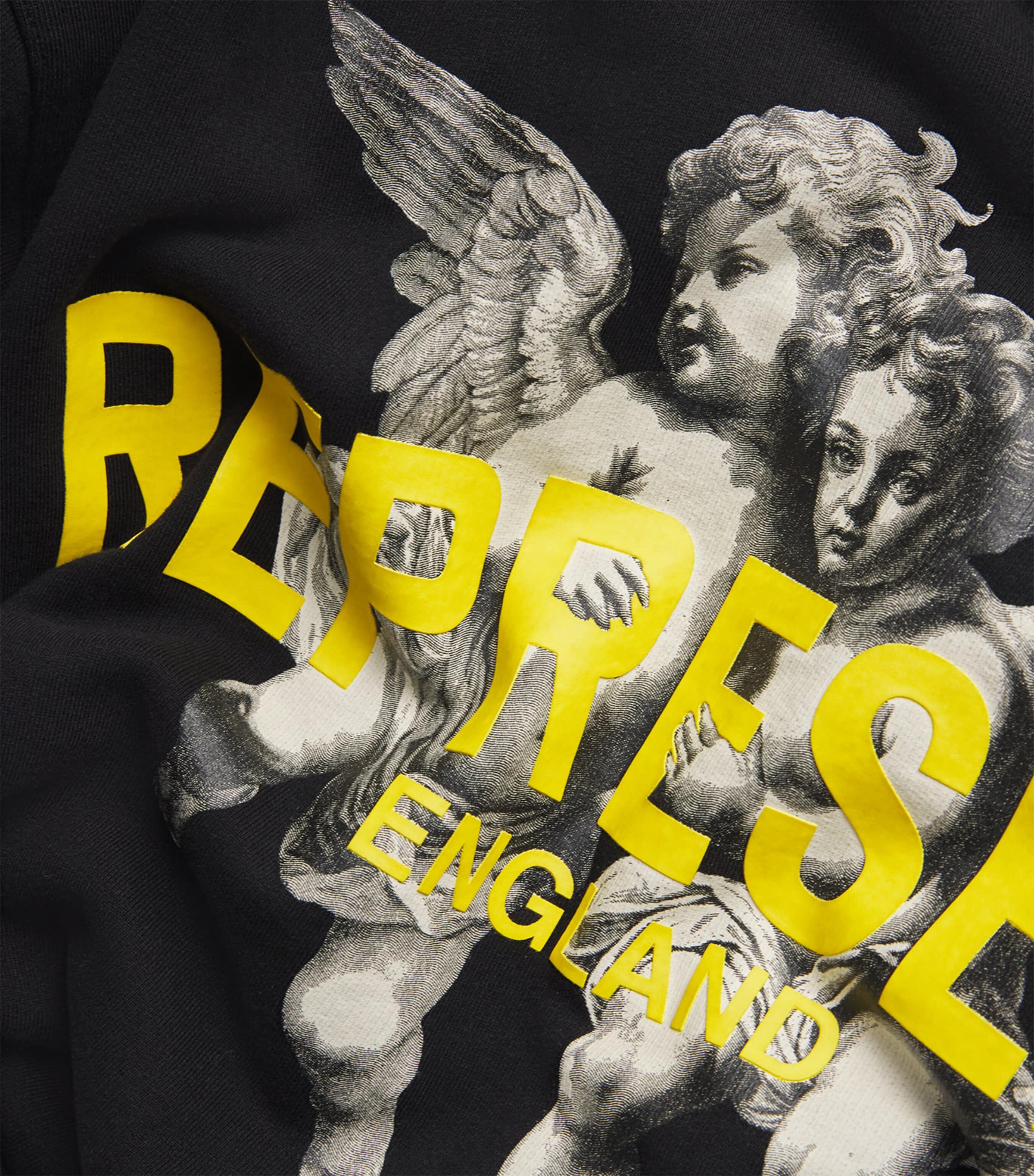 Represent Black Cotton Legacy Cherub Hoodie | Harrods UK